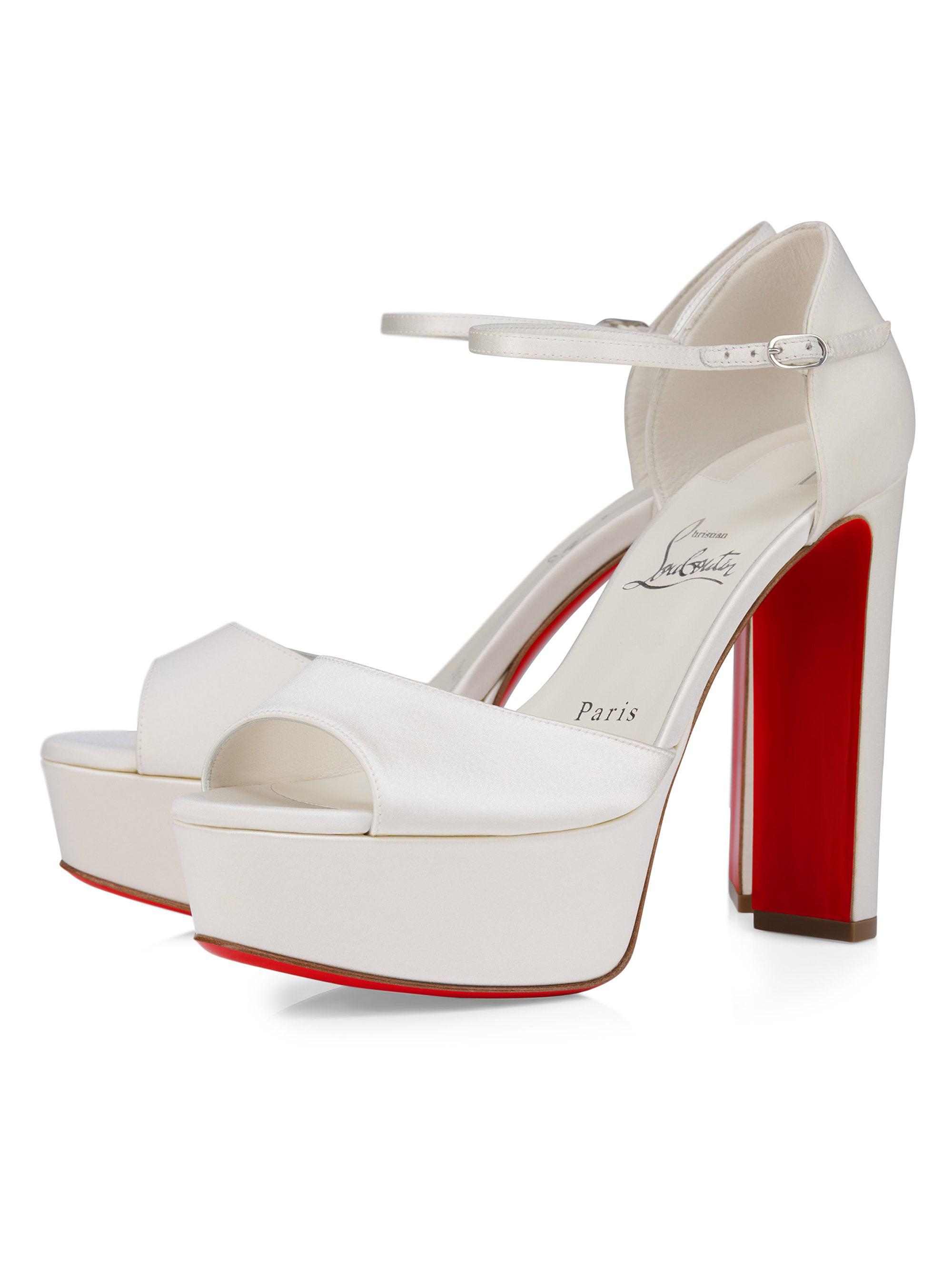 Christian Louboutin Sandaloo 130MM Satin Sandals | Saks Fifth Avenue