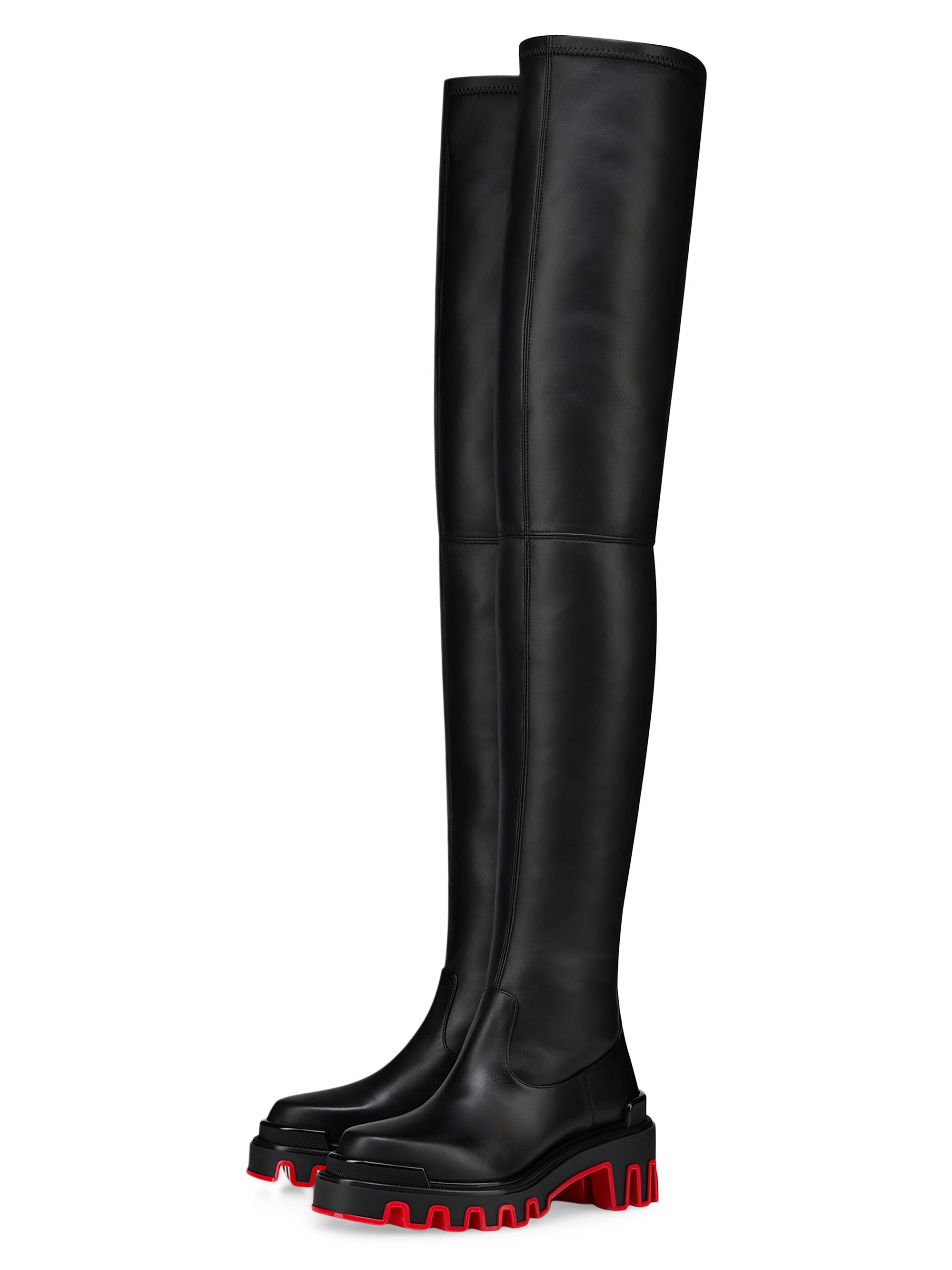 Shop Christian Louboutin Dune Stretch Botta Alta Booties | Saks Fifth ...