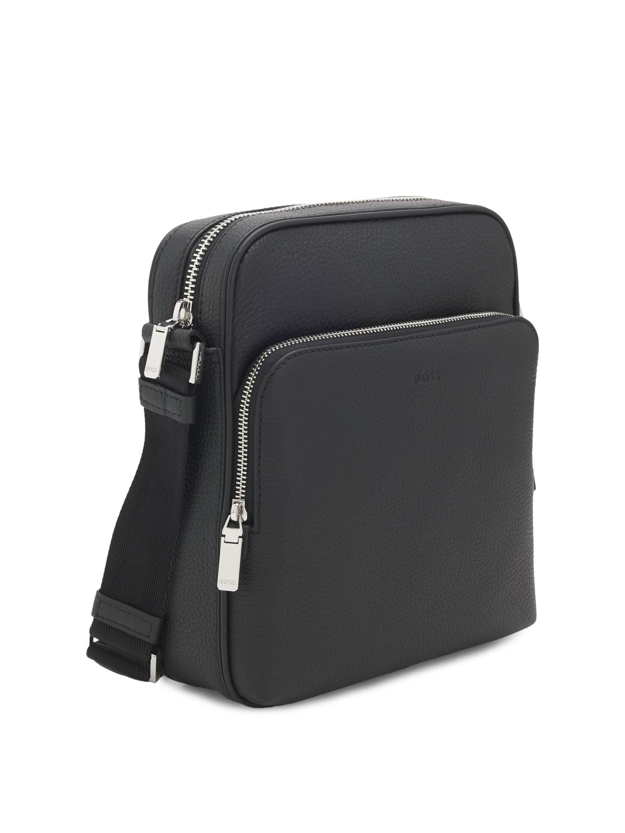 BOSS Reporter Bag in Grained Italian Leather with Embossed Logo | Saks ...