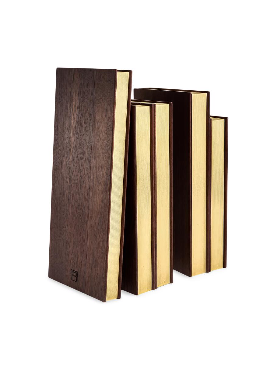 Assouline Library Walnut Wood Bookends | Saks Fifth Avenue