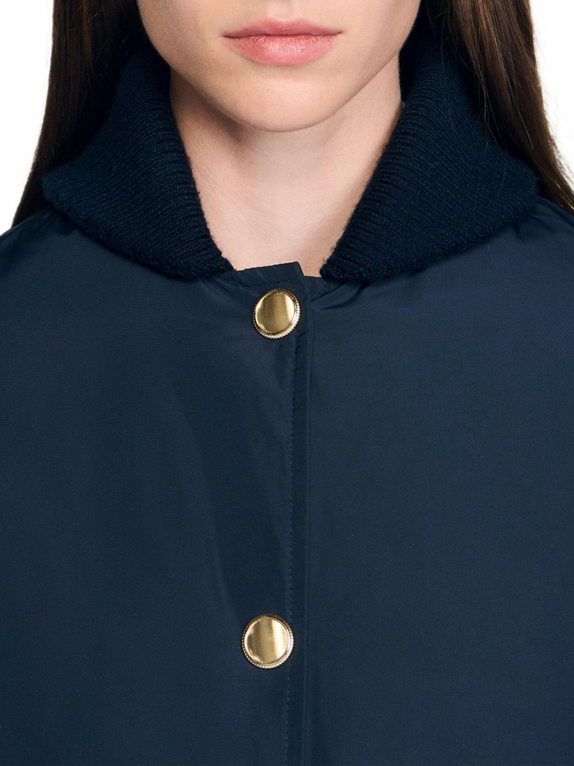 Sandro Puffer Jacket with Teddy Collar | Saks Fifth Avenue