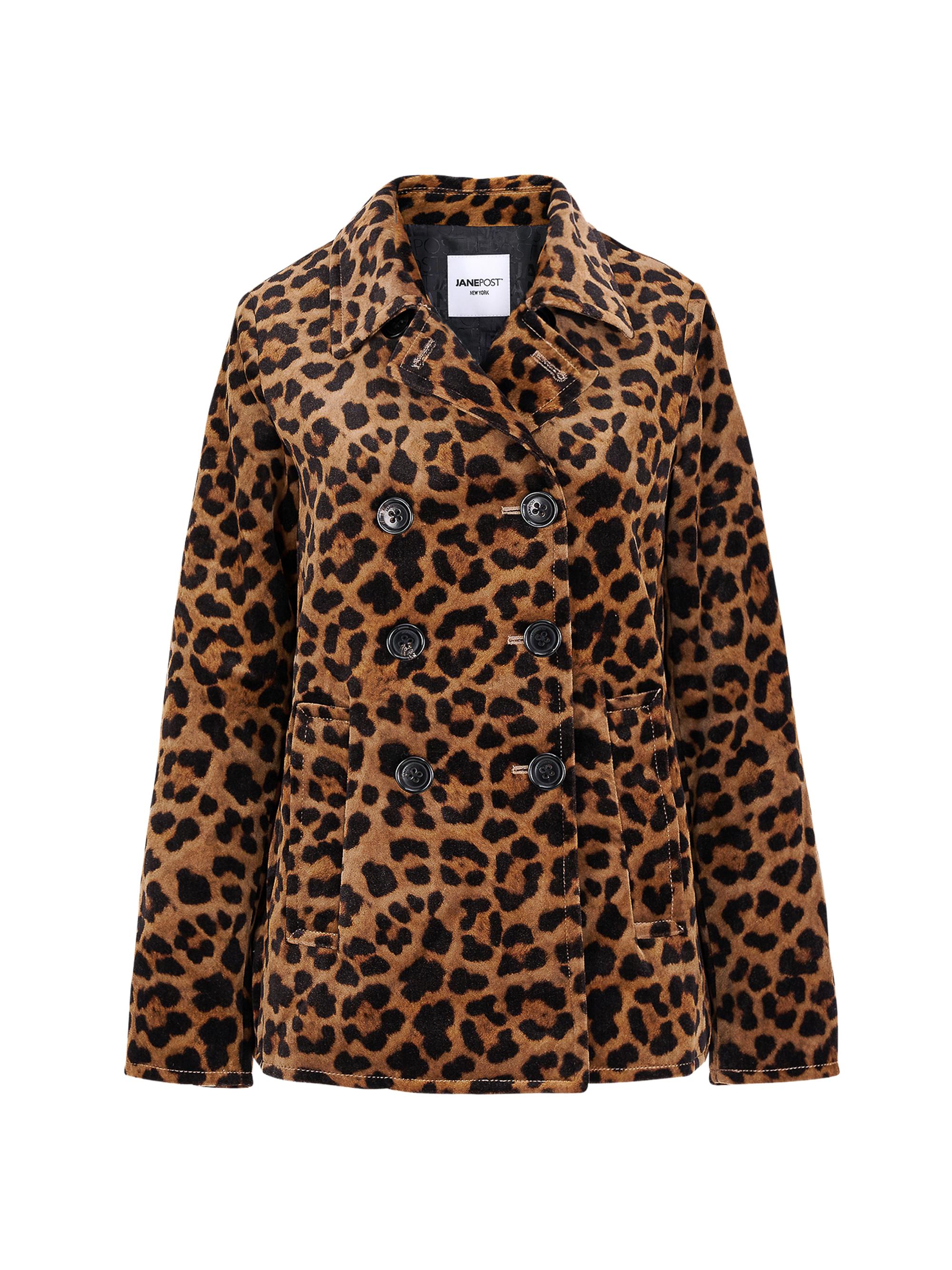Jane Post Leopard-Print Velvet Double-Breasted Jacket | Saks Fifth Avenue