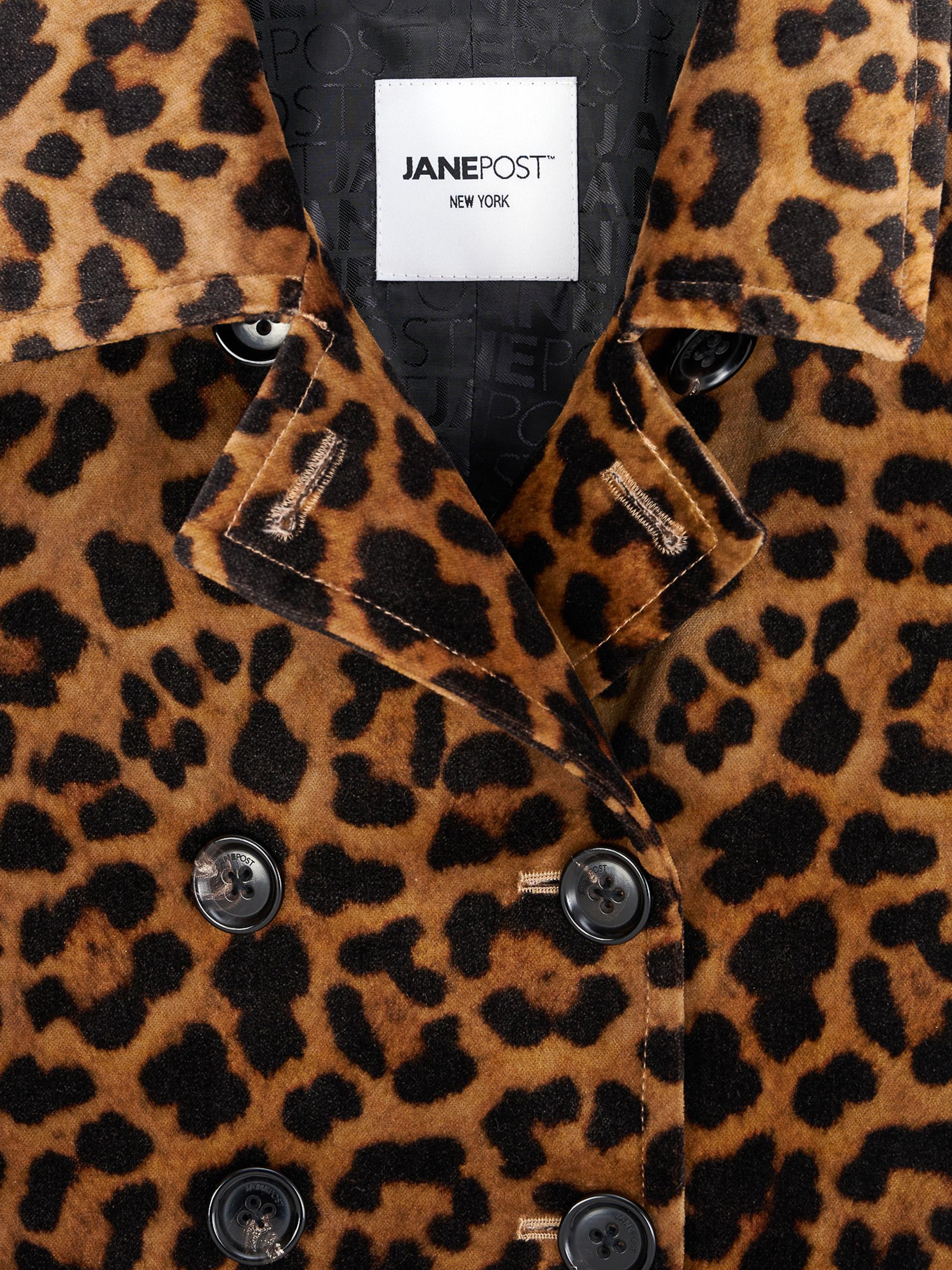 Jane Post Leopard-Print Velvet Double-Breasted Jacket | Saks Fifth Avenue