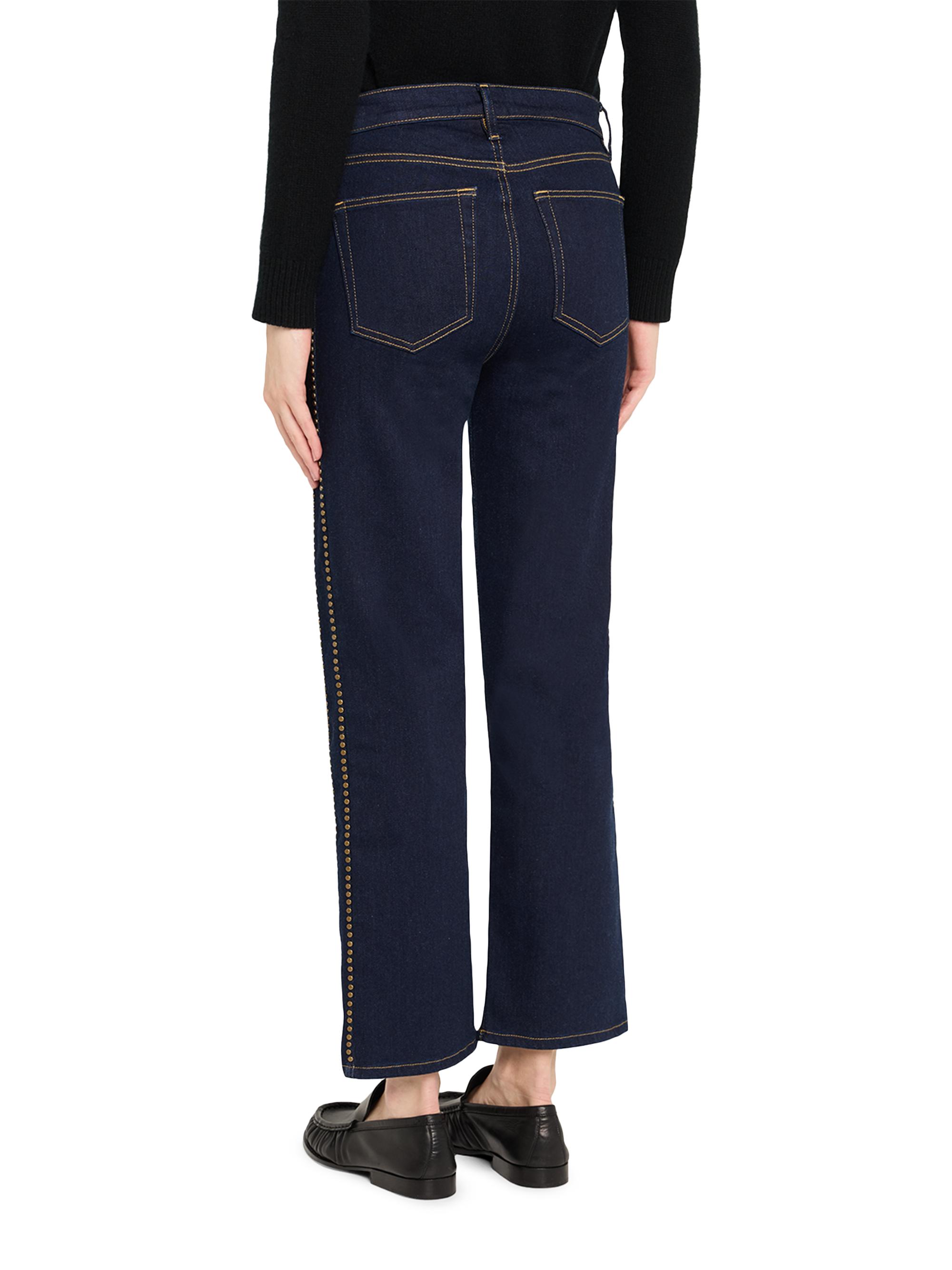 Frame Le Sleek Studded High-Rise Straight-Leg Jeans | Saks Fifth Avenue