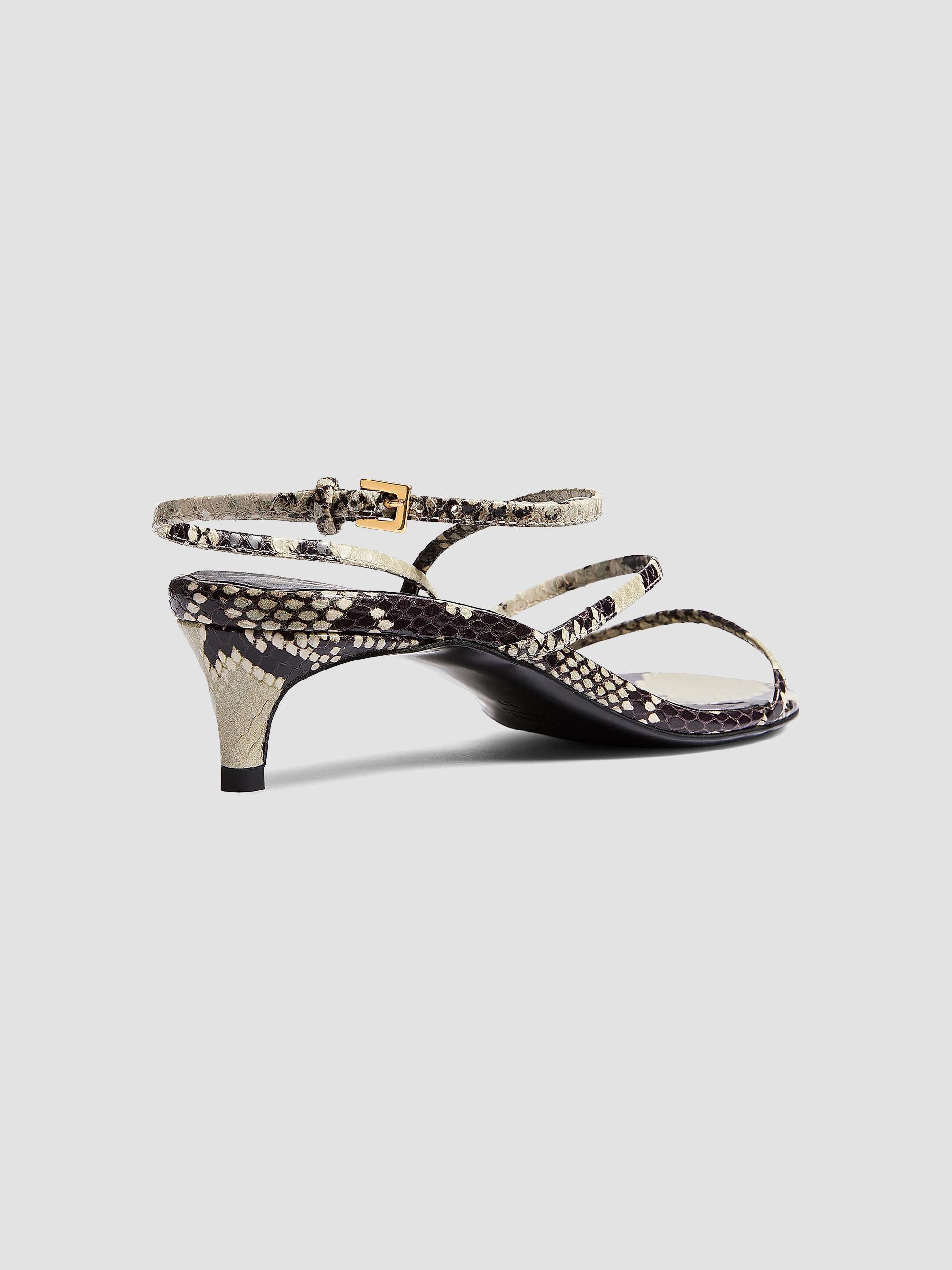 Khaite Loop 35MM Python-Print Leather Sandals | Saks Fifth Avenue