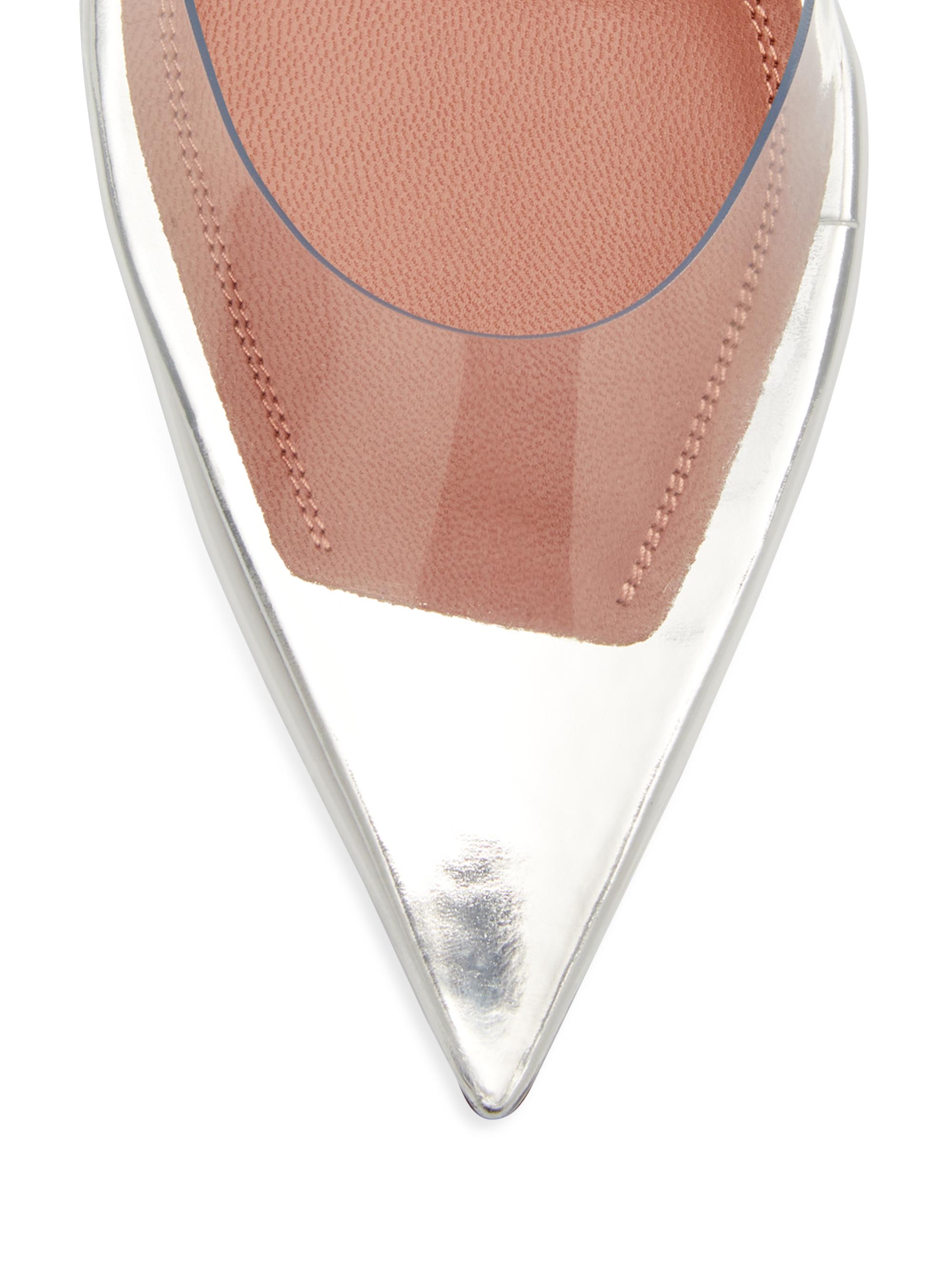 Amina Muaddi Holli 95MM Transparent Slingback Pumps | Saks Fifth Avenue