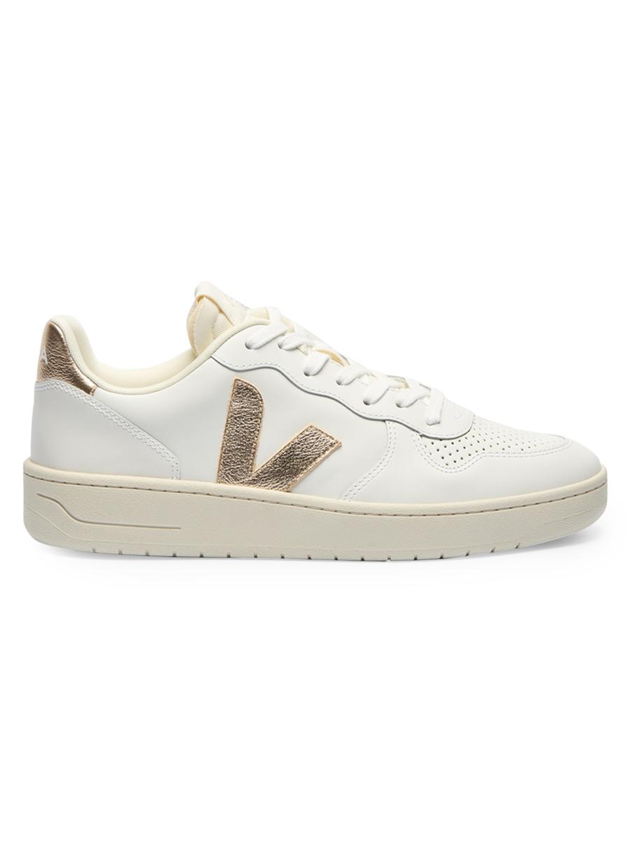 Veja V-10 Leather-Cotton Low-Top Sneakers | Saks Fifth Avenue