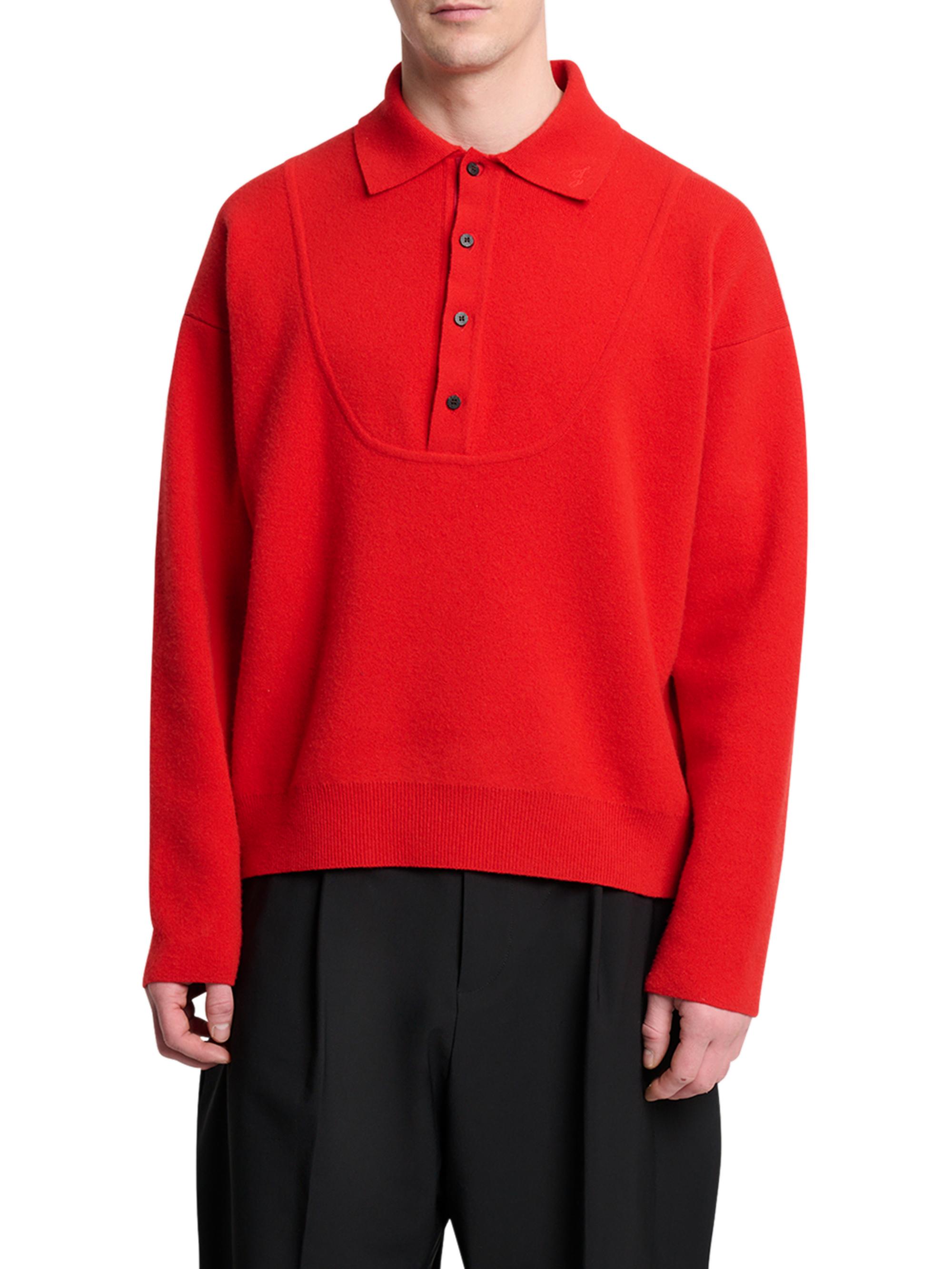 Jacquemus Doppio Wool-Blend Polo Sweater | Saks Fifth Avenue