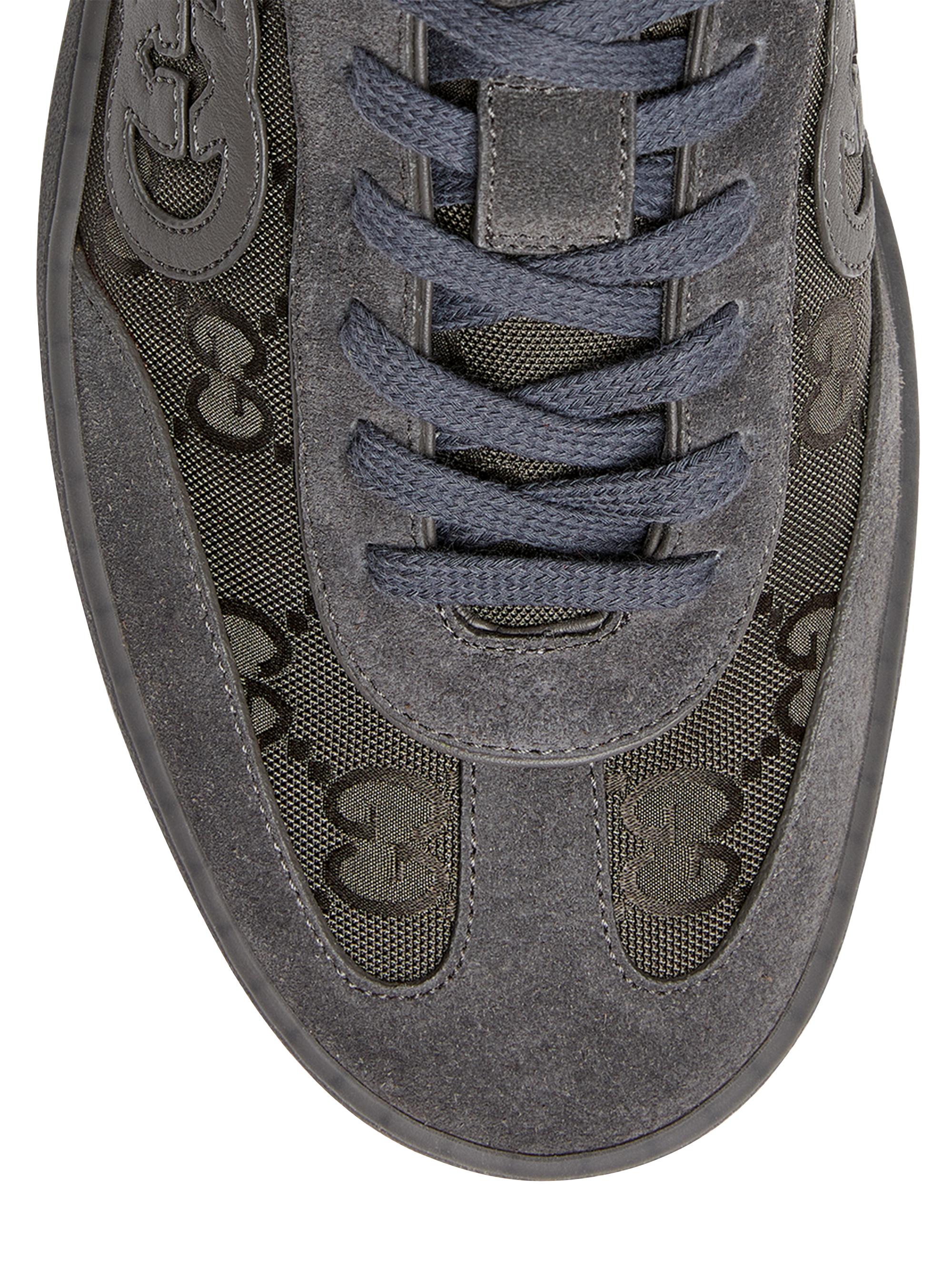 Gucci G74 Logo Canvas & Suede Sneakers | Saks Fifth Avenue
