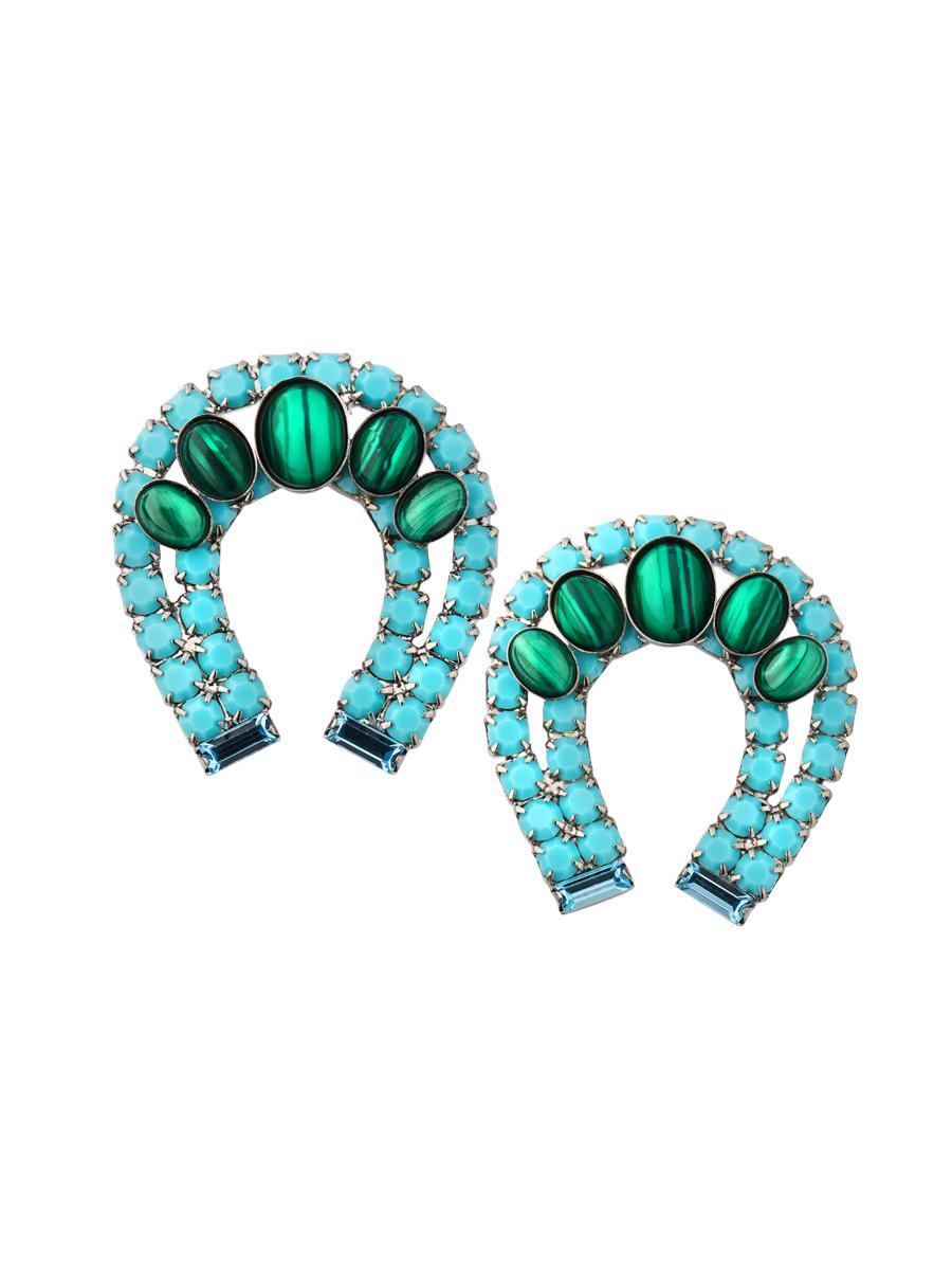 Elizabeth Cole Althea Goldtone, Turquoise & Imitation Malachite ...