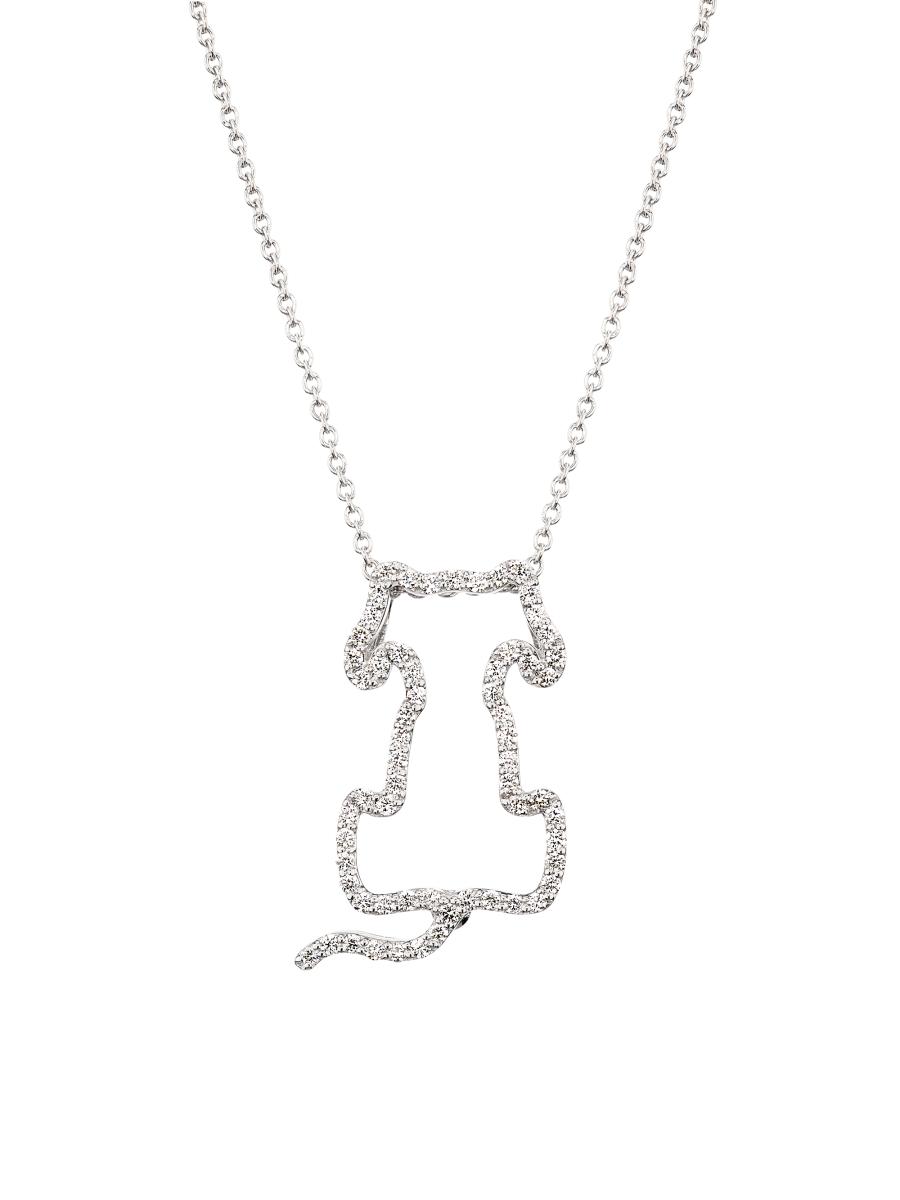 Roberto Coin Tiny Treasures 18K White Gold & 0.24 TCW Diamond Dog ...