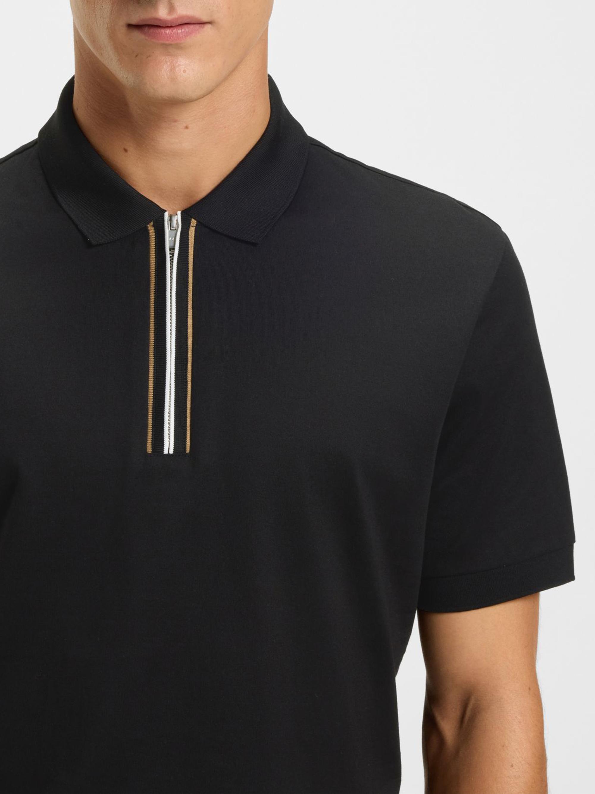 BOSS Zip-Placket Polo Shirt in Mercerised Cotton | Saks Fifth Avenue