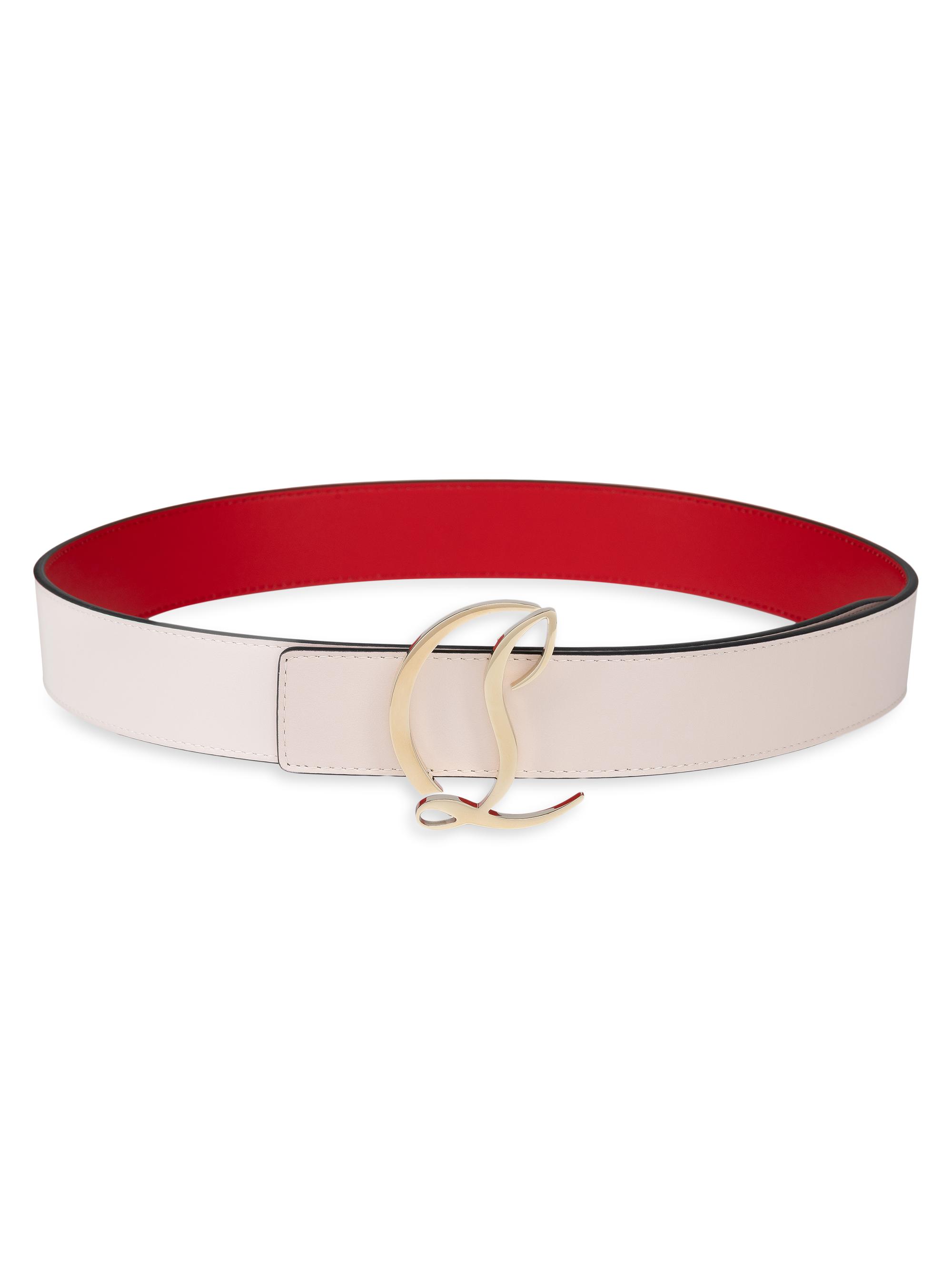 Shop Christian Louboutin CL Logo Leather Belt | Saks Fifth Avenue