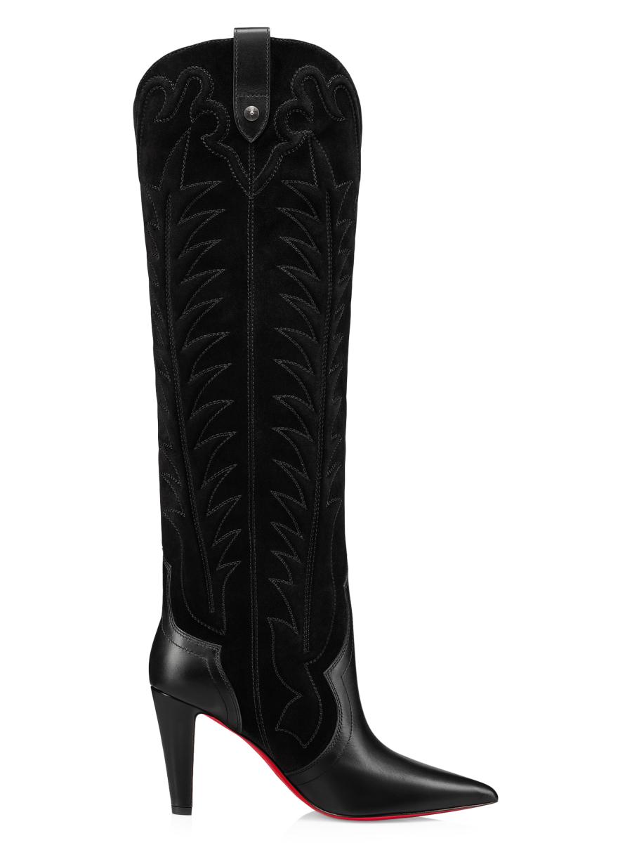 Christian Louboutin Santia Botta 85MM Suede-Leather Boots | Saks Fifth ...