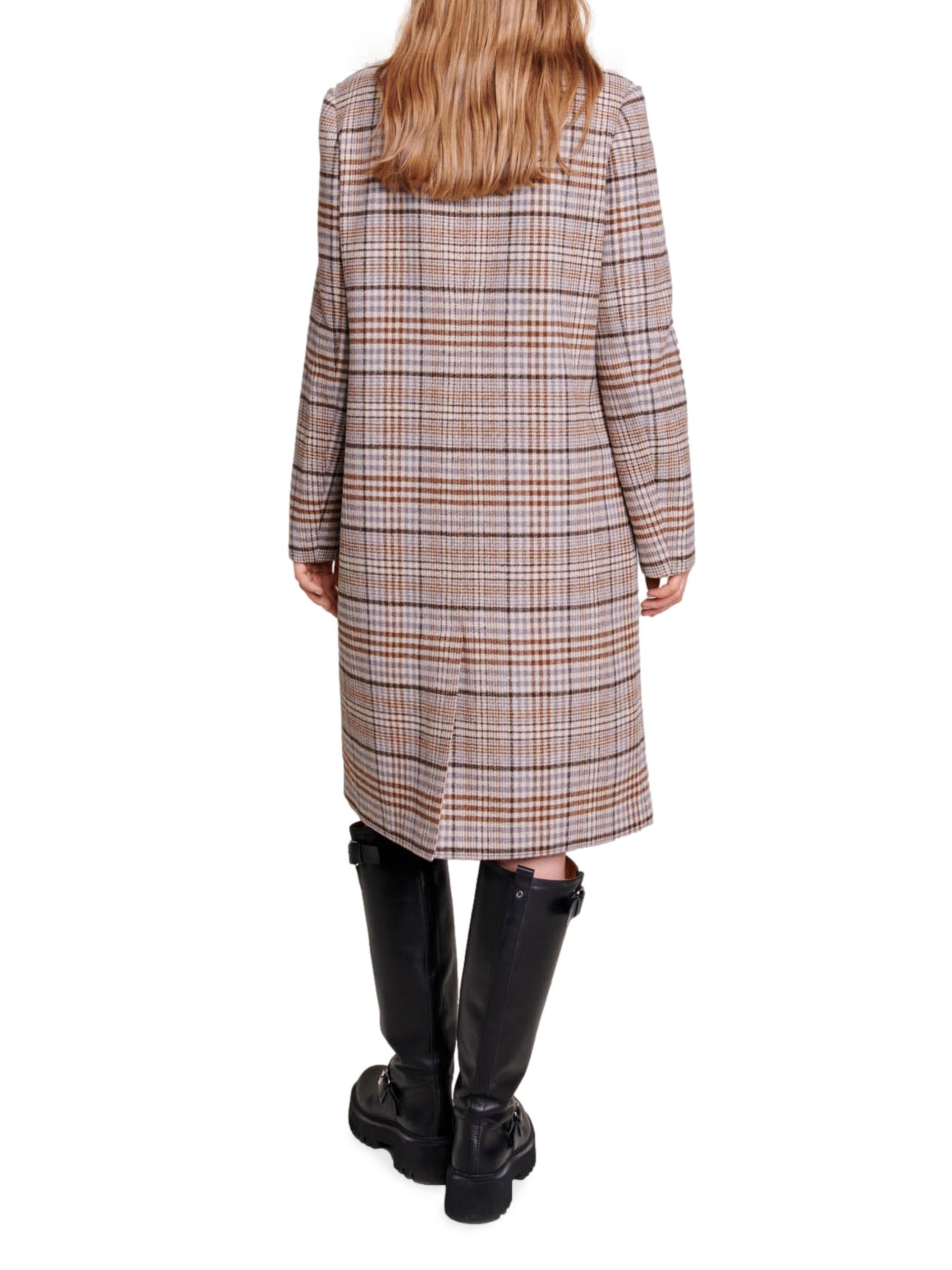 Maje Long Checked Coat | Saks Fifth Avenue