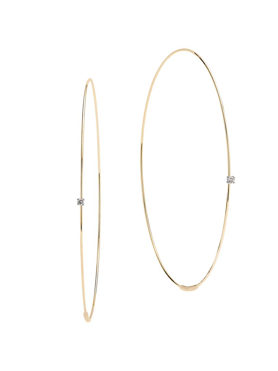 Lana 14K Yellow Gold & Diamond Large Wire Magic Hoops | Saks Fifth Avenue