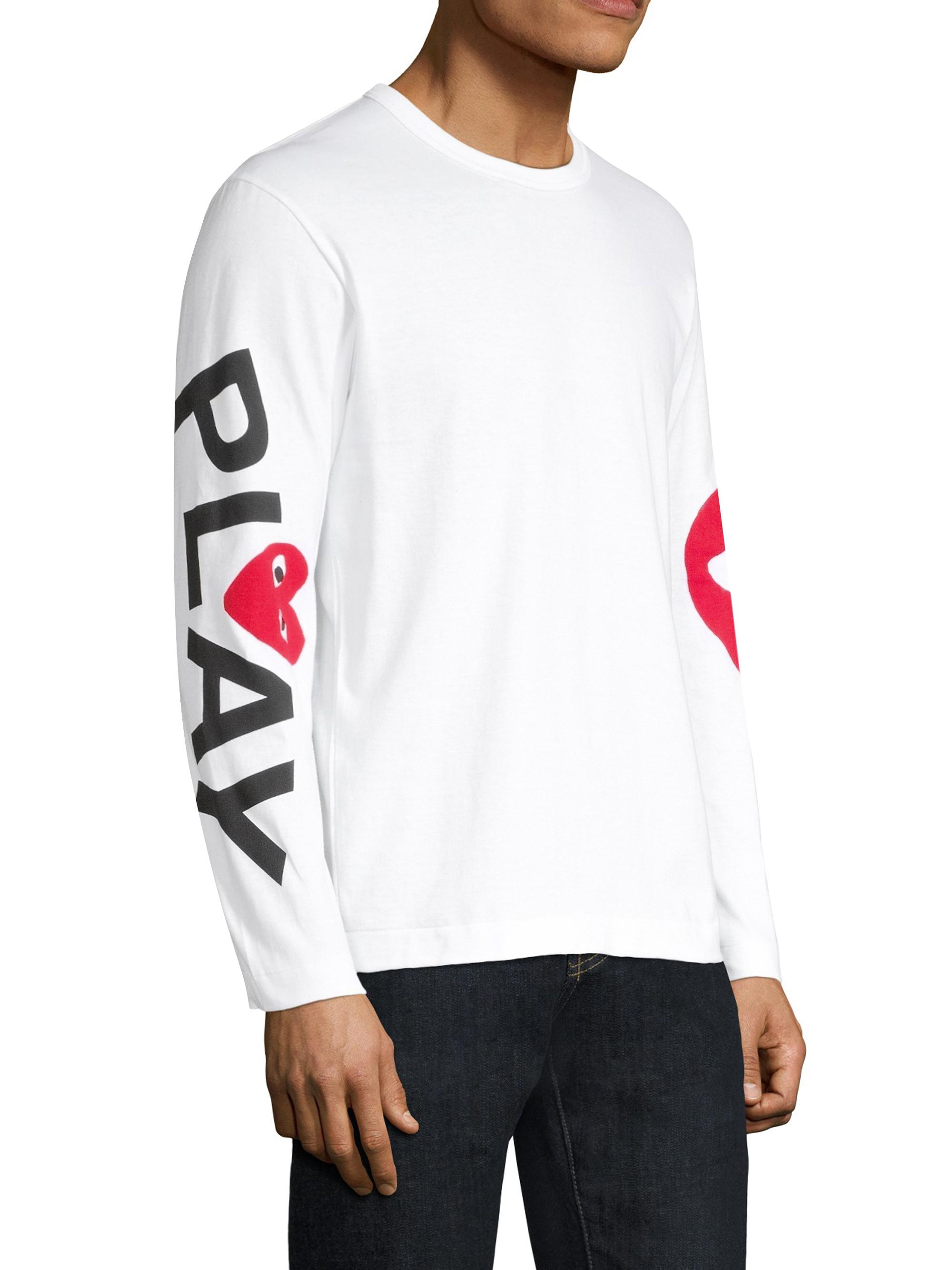 Comme des Garçons PLAY Play Logo Long-Sleeve Cotton Tee | Saks Fifth Avenue