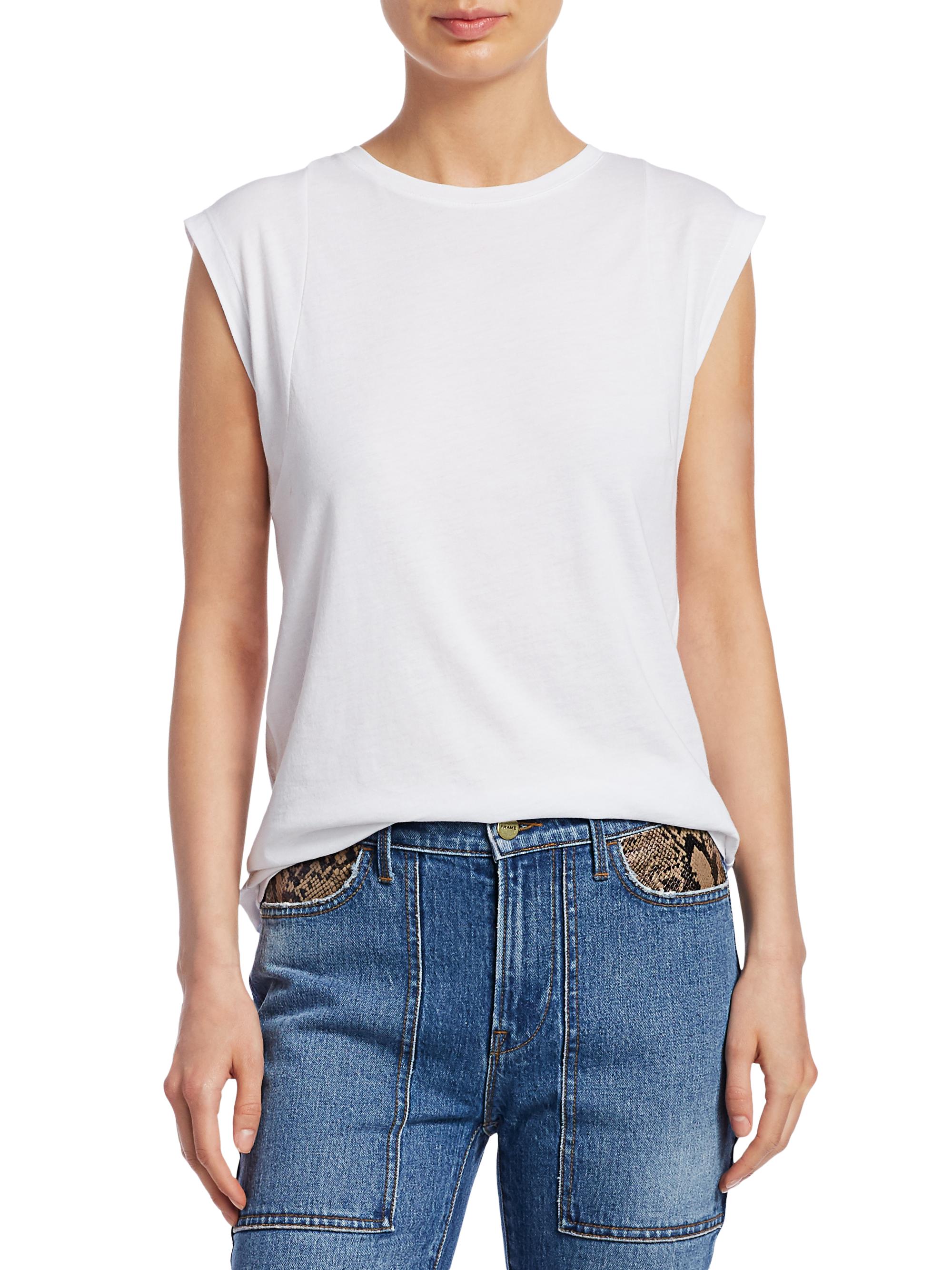 Frame Le Mid Rise Muscle Tee | Saks Fifth Avenue