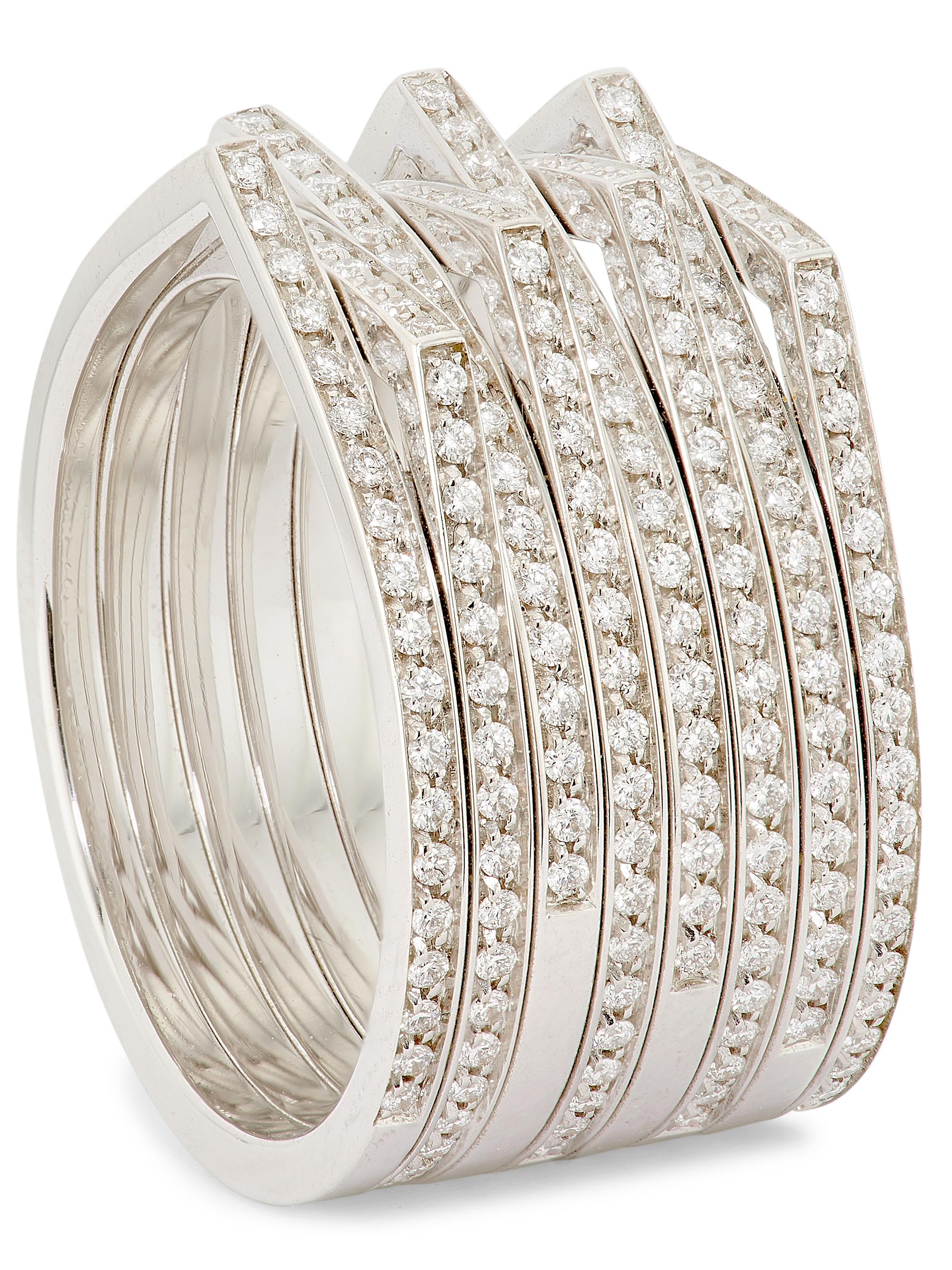 Repossi Antifer 18K-White-Gold & 0.47 TCW Diamond Ring | Saks Fifth Avenue