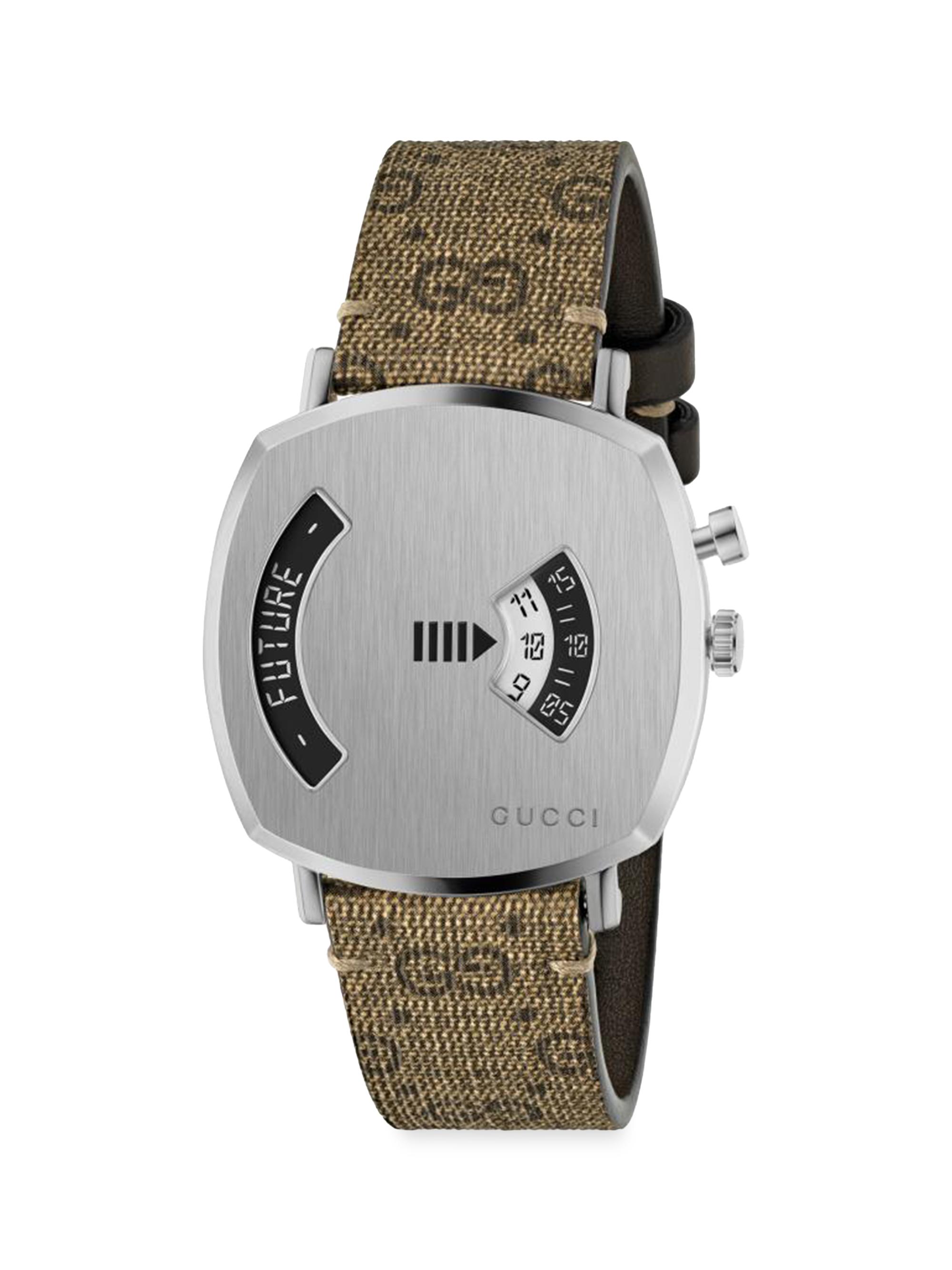 Gucci 38MM Grip Stainless Steel Logo Watch | Saks Fifth Avenue