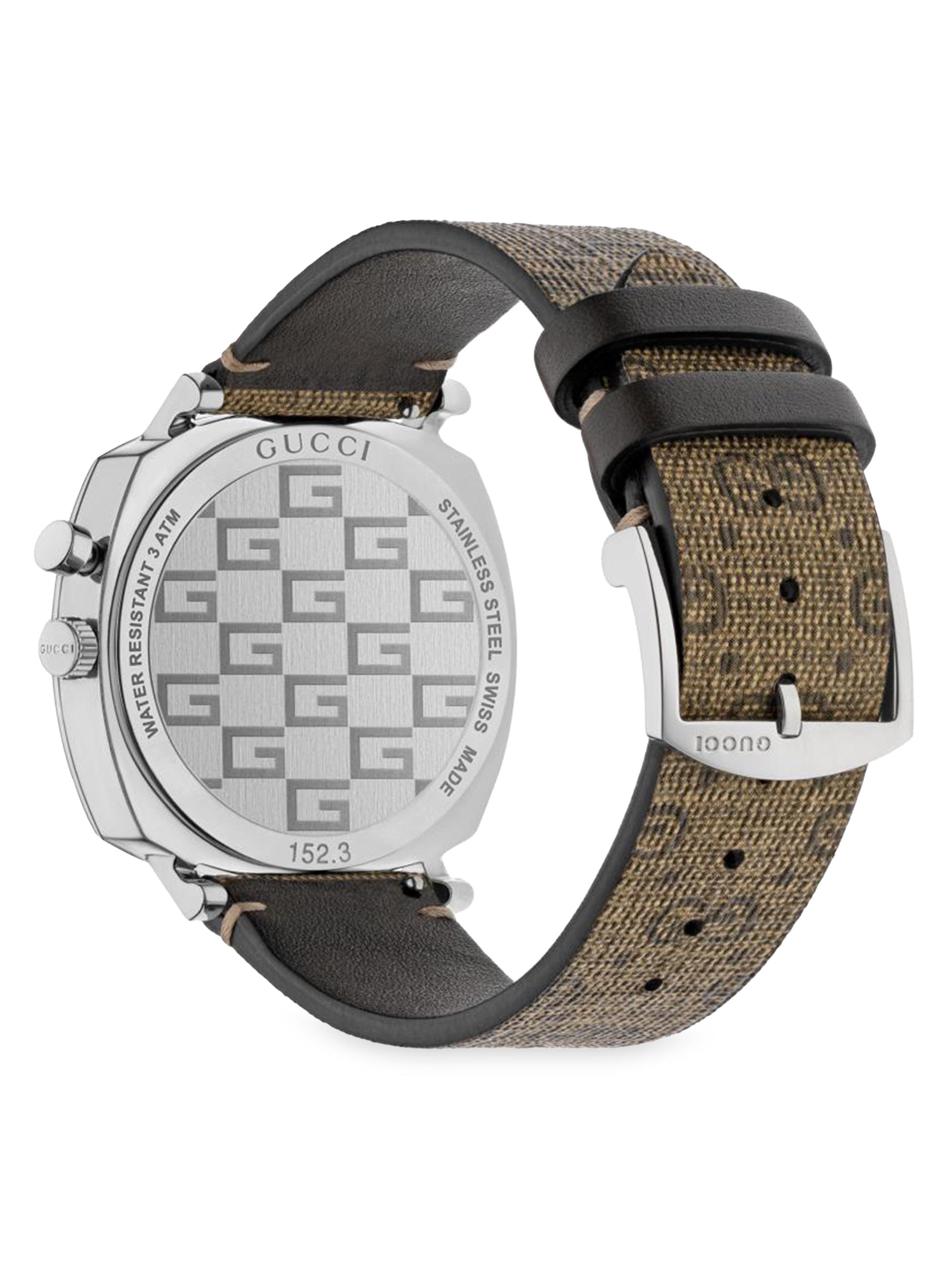 Gucci 38MM Grip Stainless Steel Logo Watch | Saks Fifth Avenue