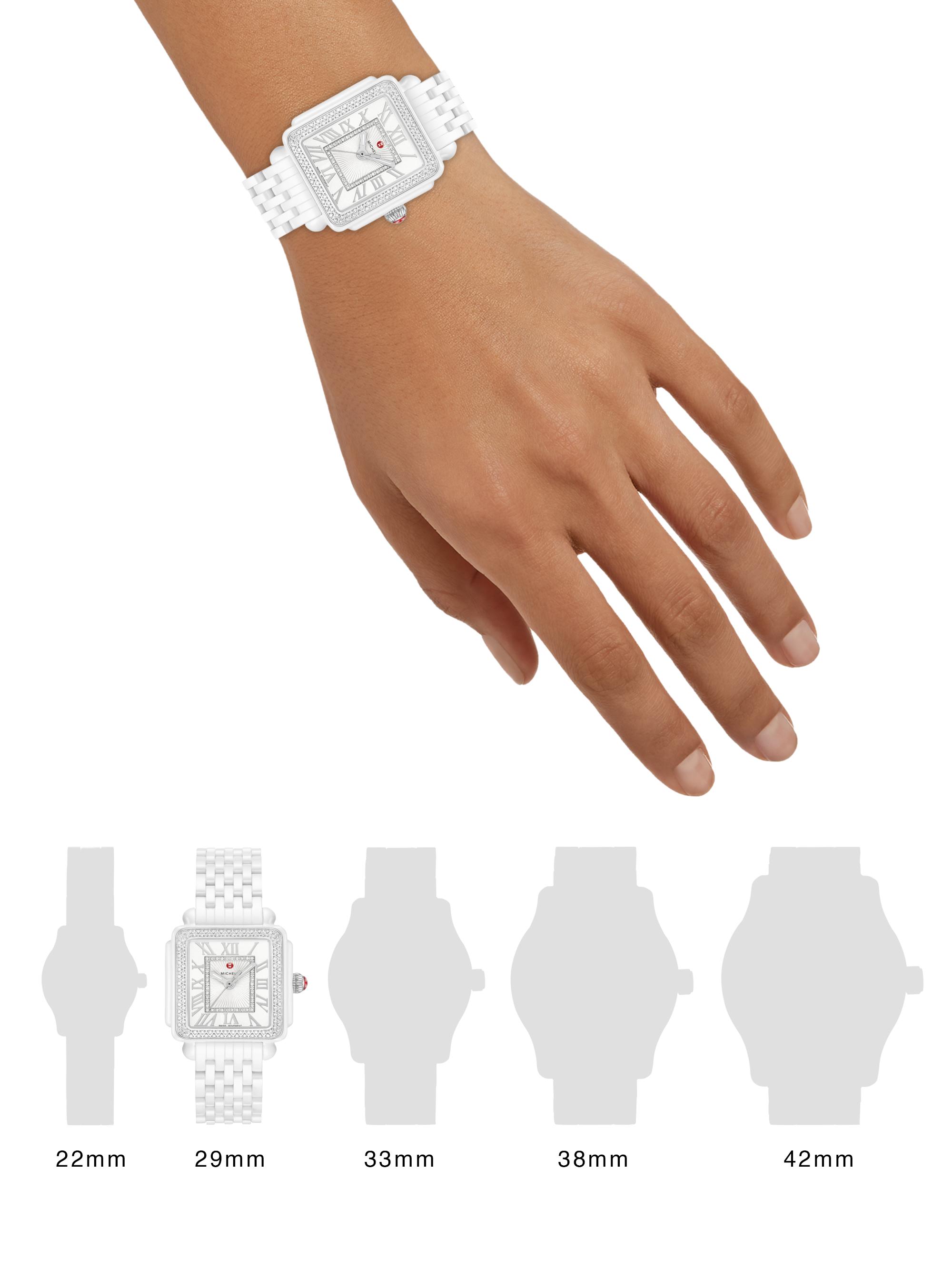 Michele Deco Madison Mid Ceramic & Diamond Bracelet Watch | Saks Fifth ...