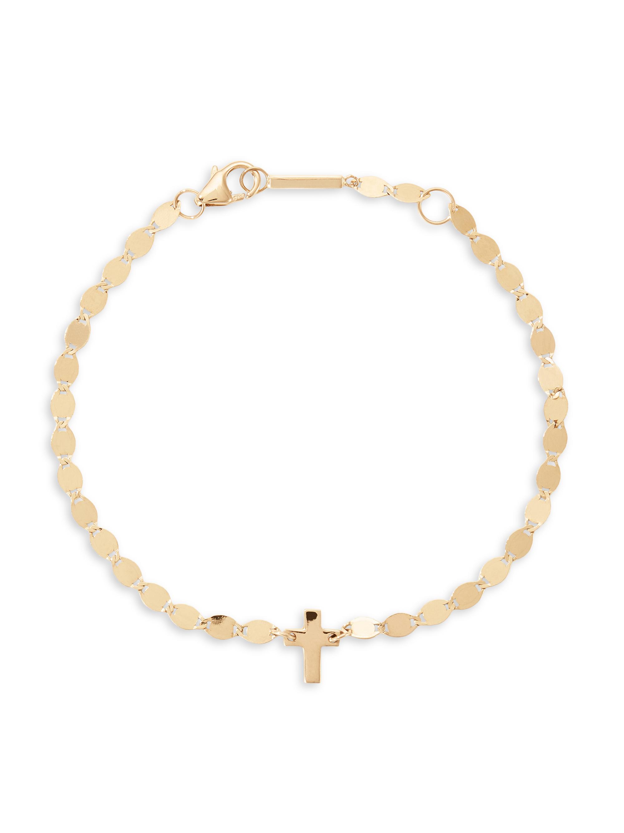 Lana 14K Yellow Gold Mini Cross Bracelet | Saks Fifth Avenue