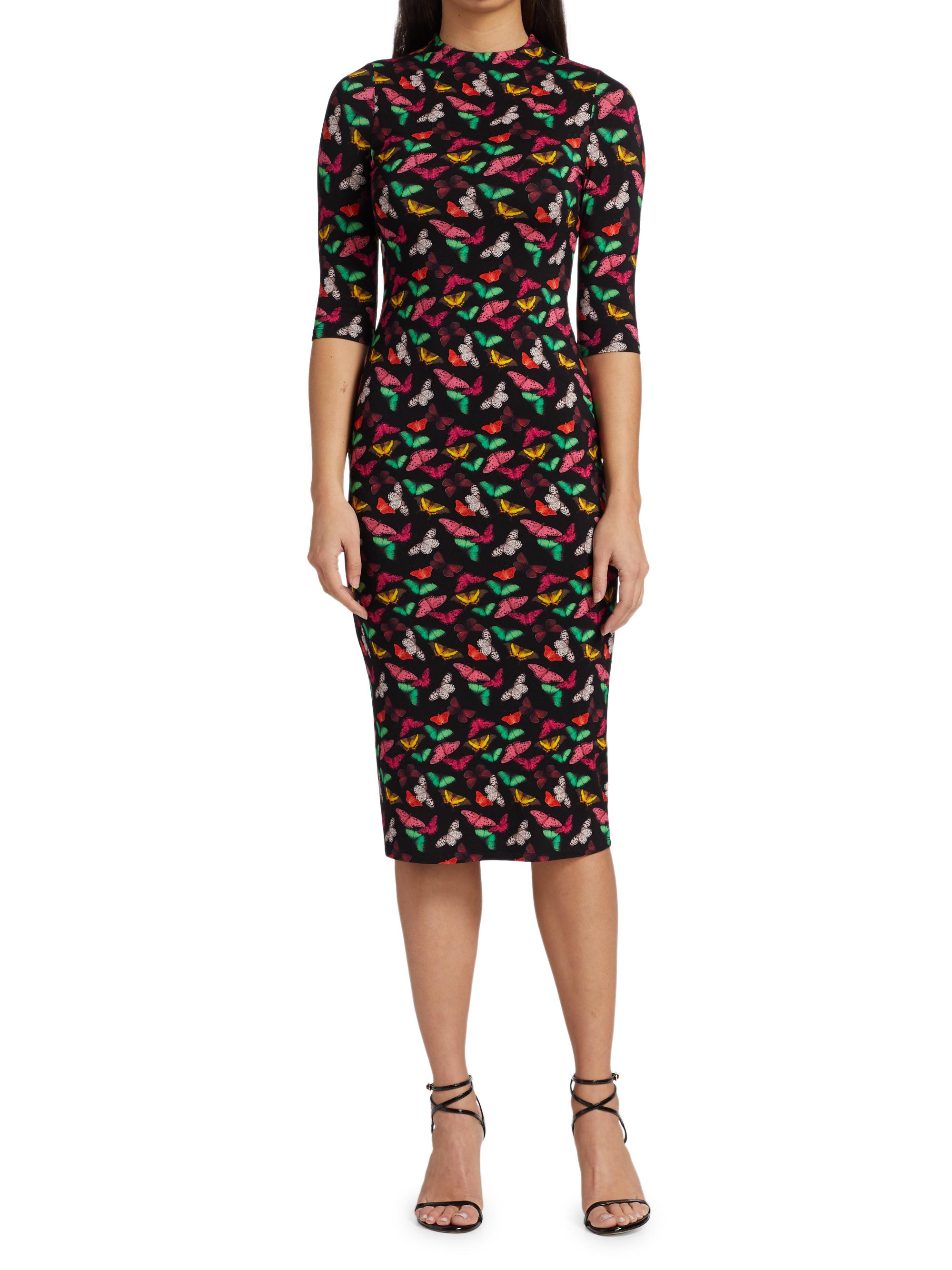 ALICE + OLIVIA Delora Printed Body-Con Midi-Dress | Saks Fifth Avenue
