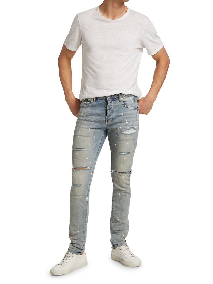 Shop Purple Brand P001 Paint Splatter Distressed Skinny Shop Purple Brand P001 Paint Splatter Distressed Skinny