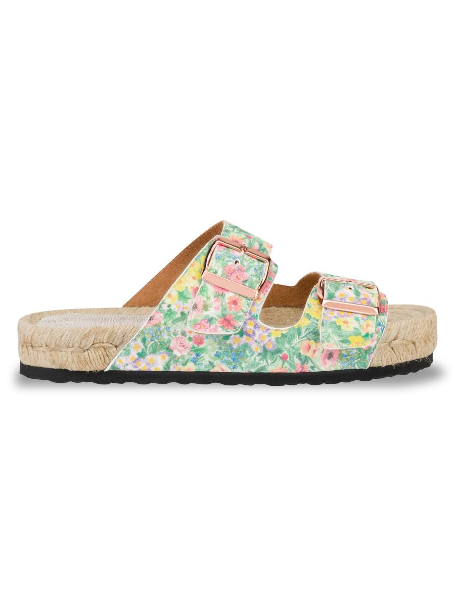 Manebí LoveShackFancy x Manebí Nordic Floral Leather Espadrille Slides ...