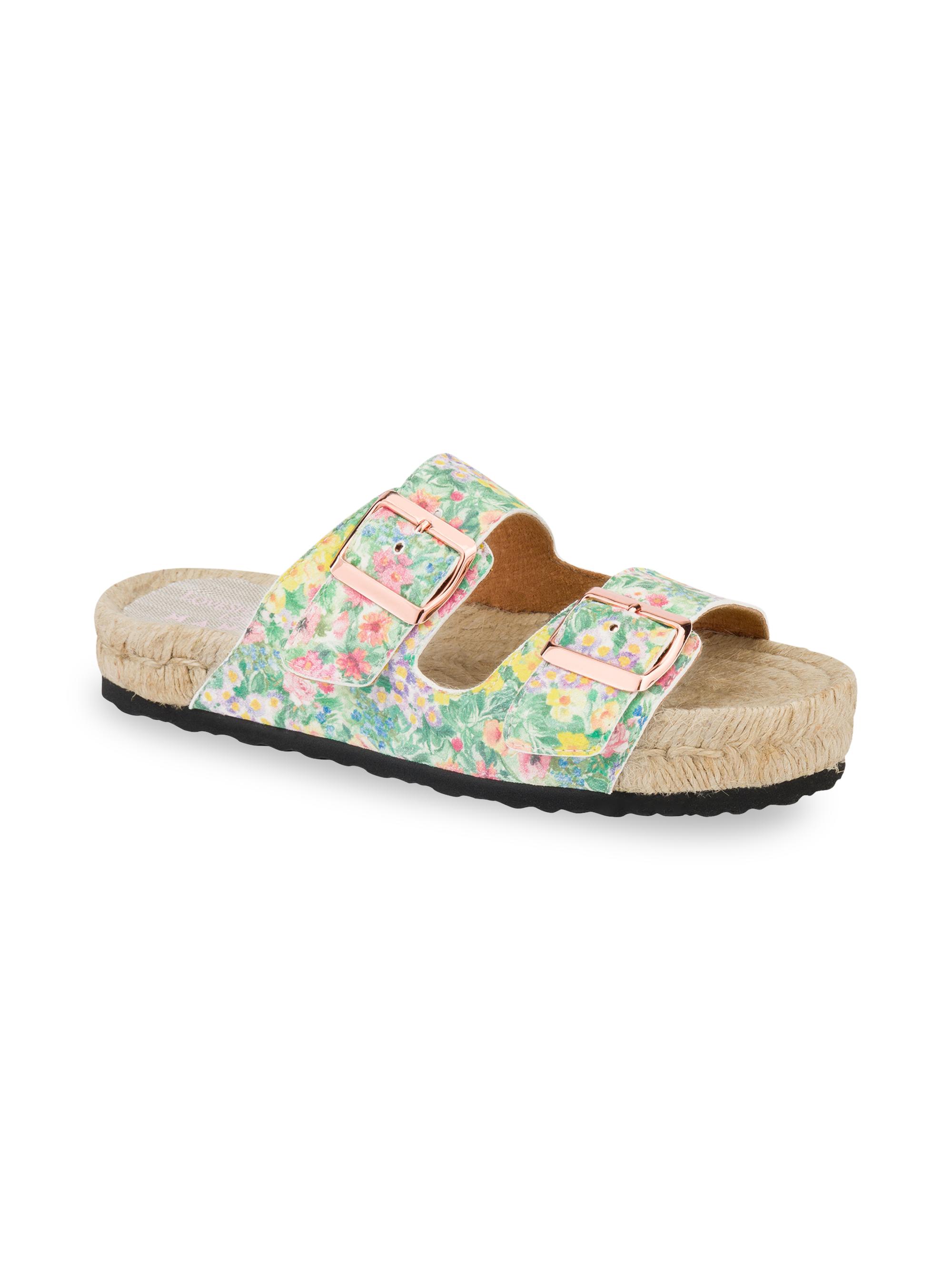Manebí LoveShackFancy x Manebí Nordic Floral Leather Espadrille Slides ...