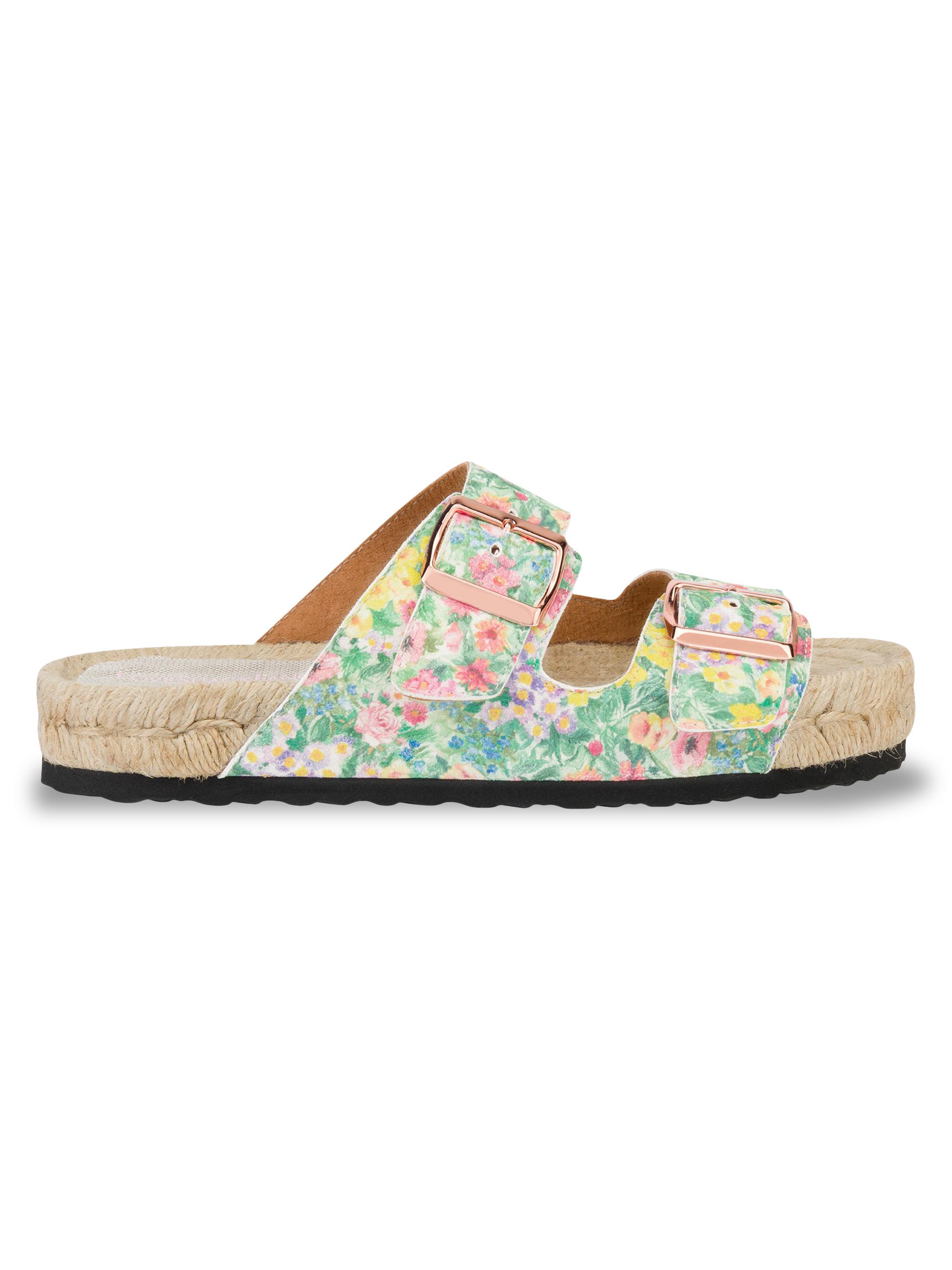 Manebí LoveShackFancy x Manebí Nordic Floral Leather Espadrille Slides ...