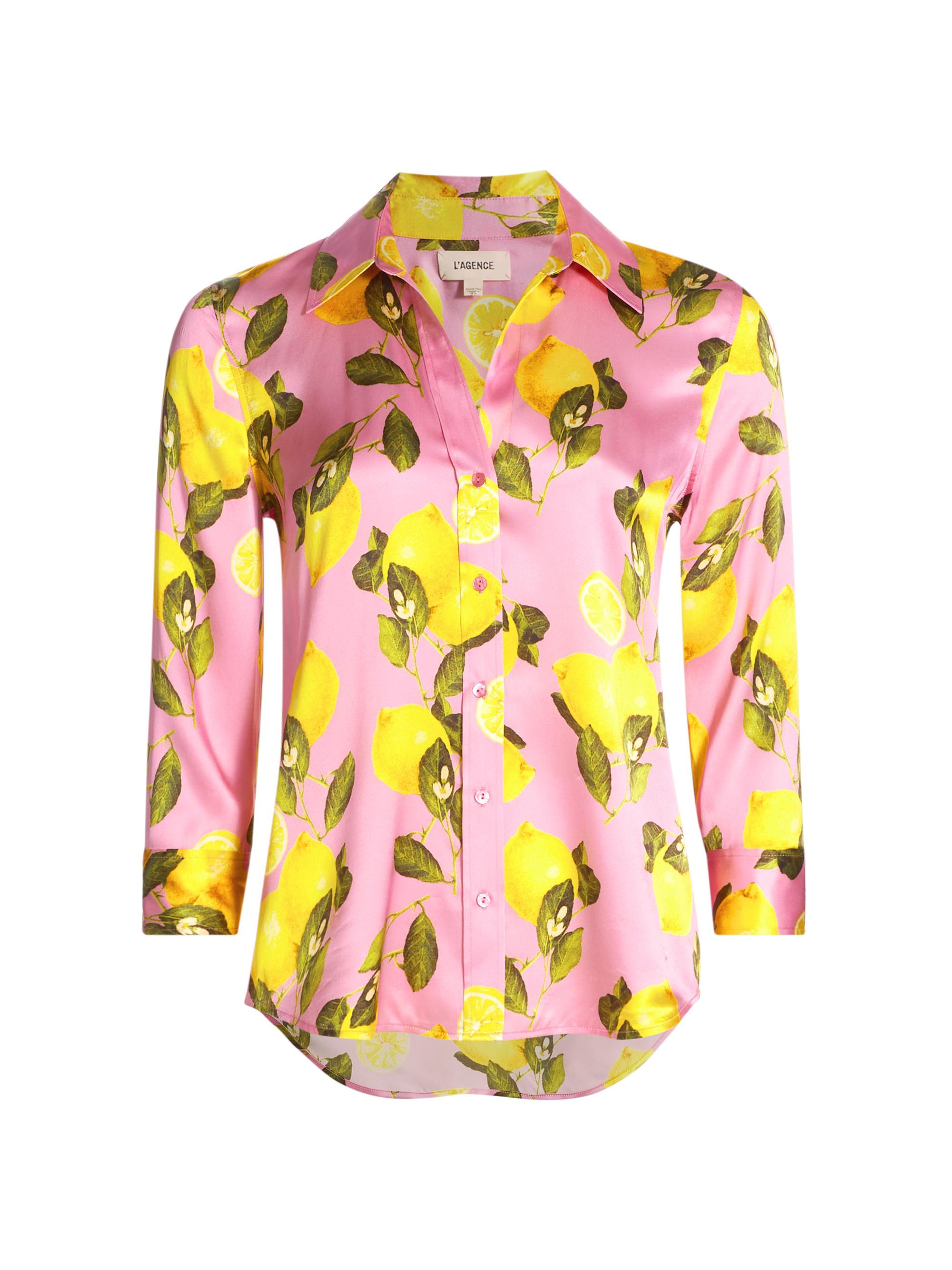 L'AGENCE Dani Lemon Print Blouse | Saks Fifth Avenue
