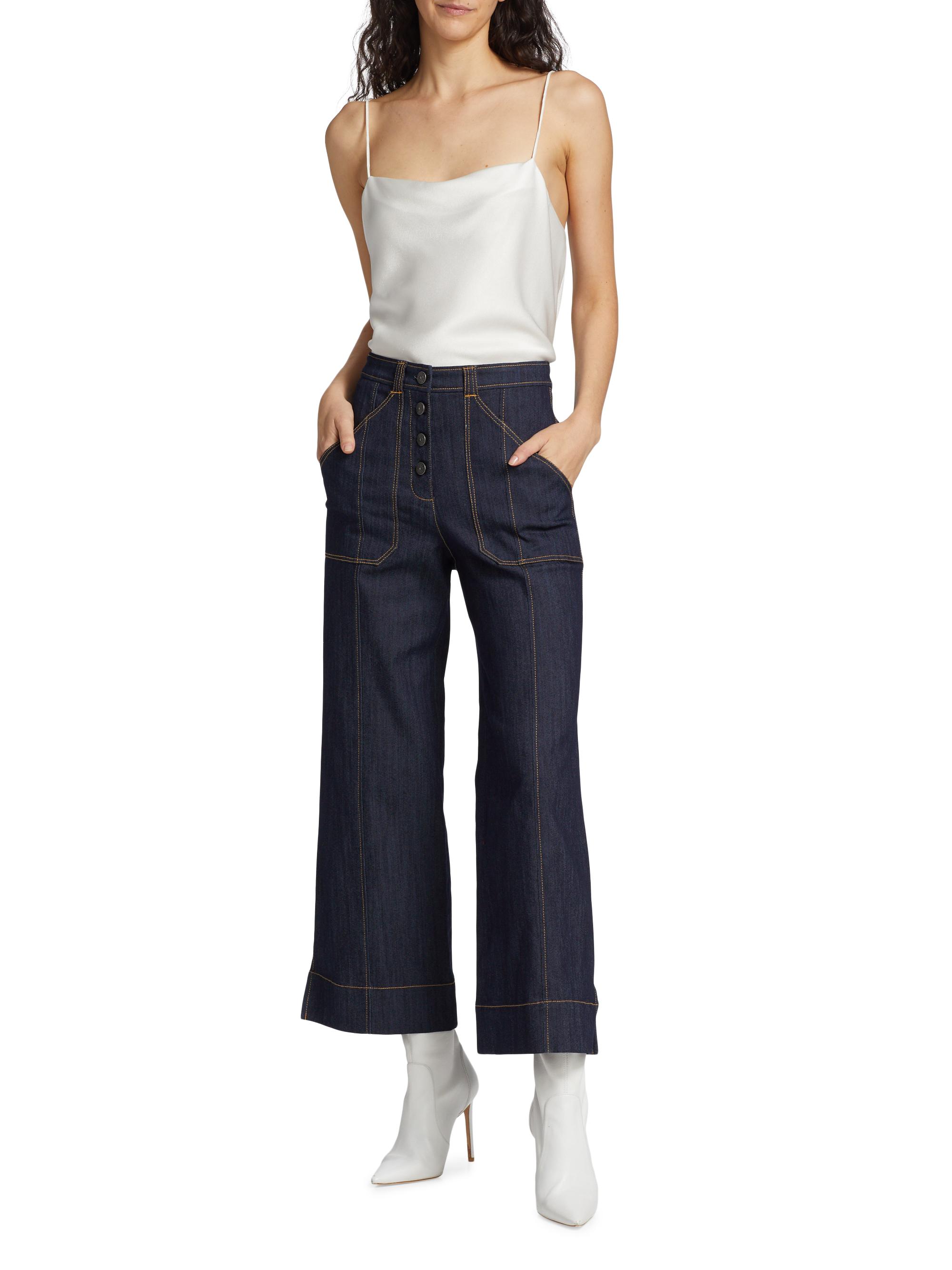Cinq à Sept Benji Mid-Rise Wide-Leg Jeans | Saks Fifth Avenue
