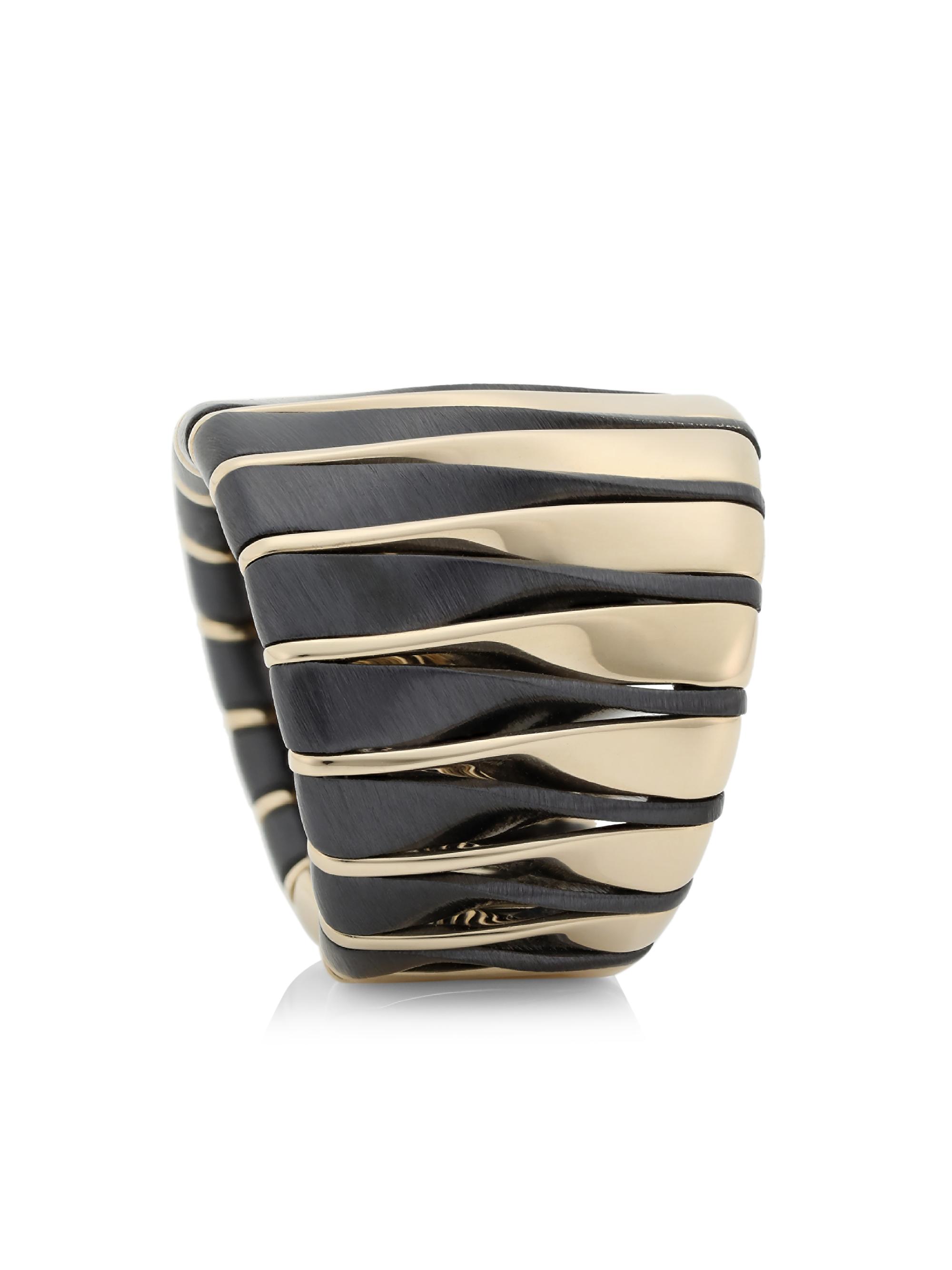 Vhernier Coucher Du Soleil 18K White Gold & Bronze Tapered Ring | Saks ...