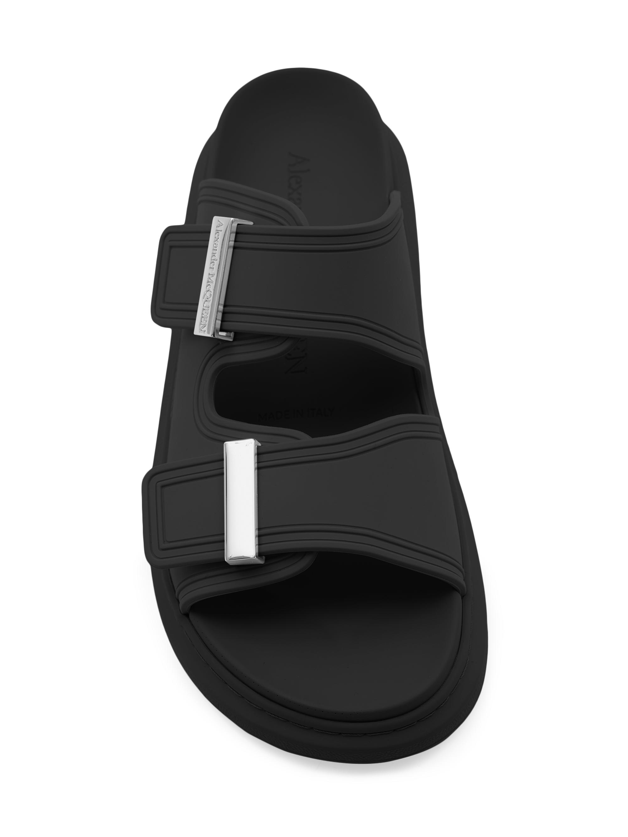 McQueen Rubber Double-Strap Slides | Saks Fifth Avenue