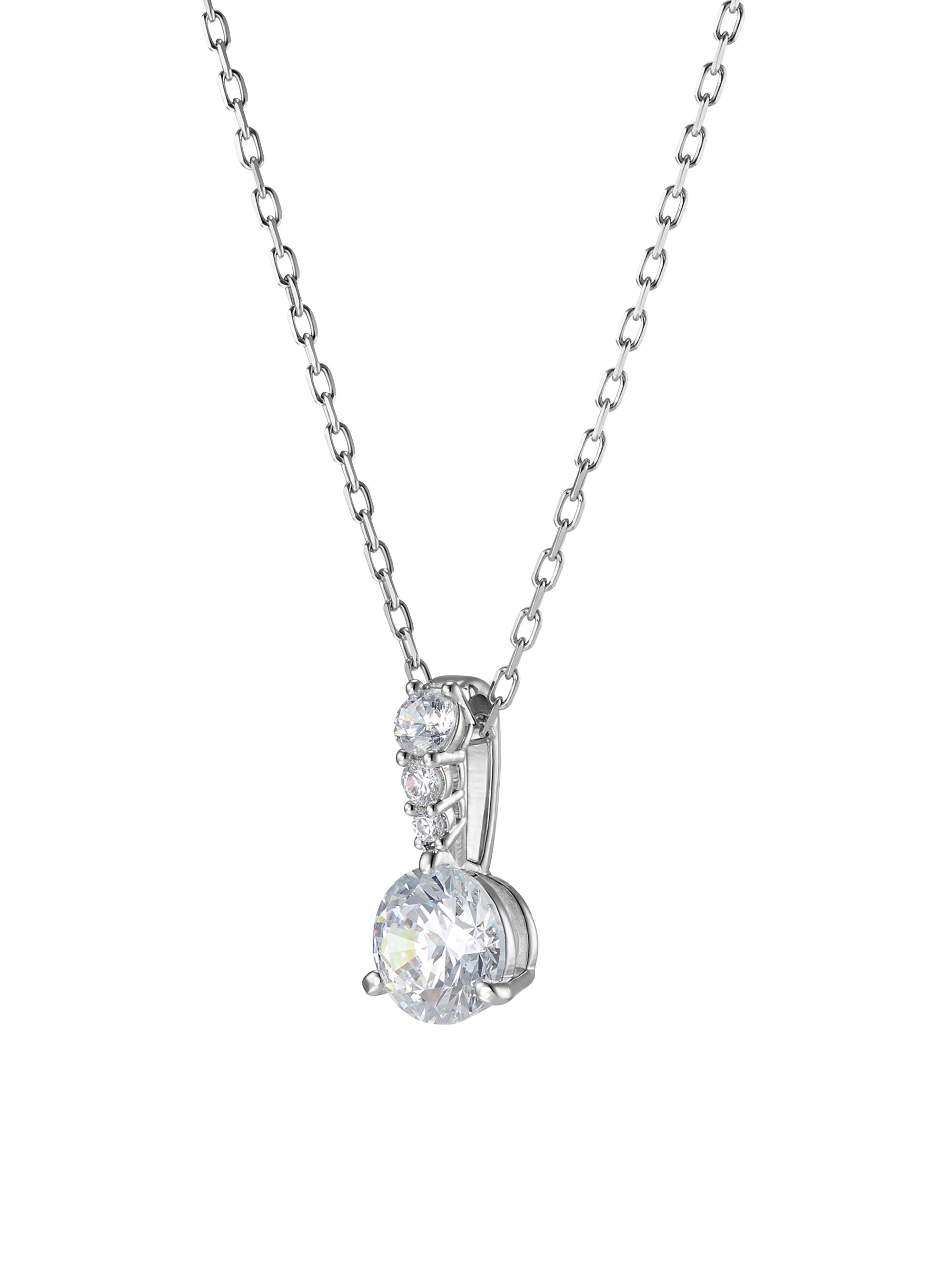 Swarovski Stilla Swarovski Crystal Rhodium-Plated Pendant Necklace ...