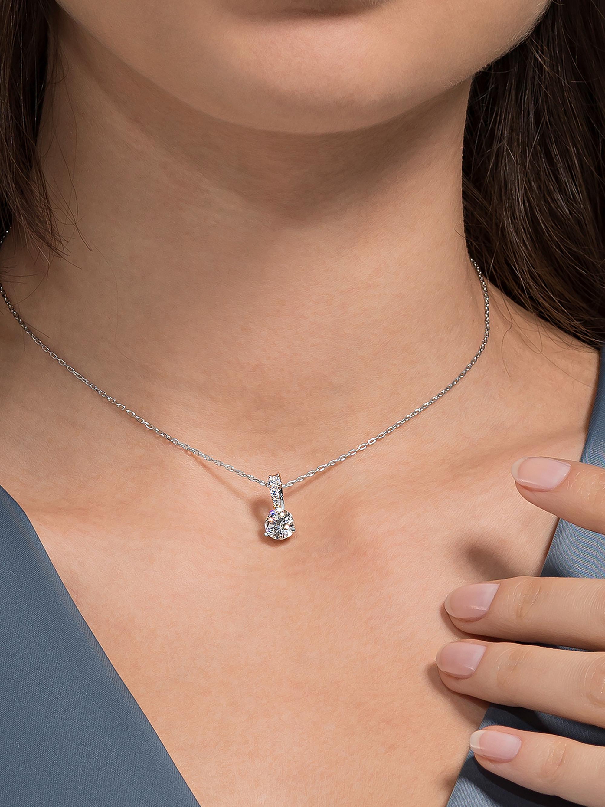 Swarovski Stilla Swarovski Crystal Rhodium-Plated Pendant Necklace ...