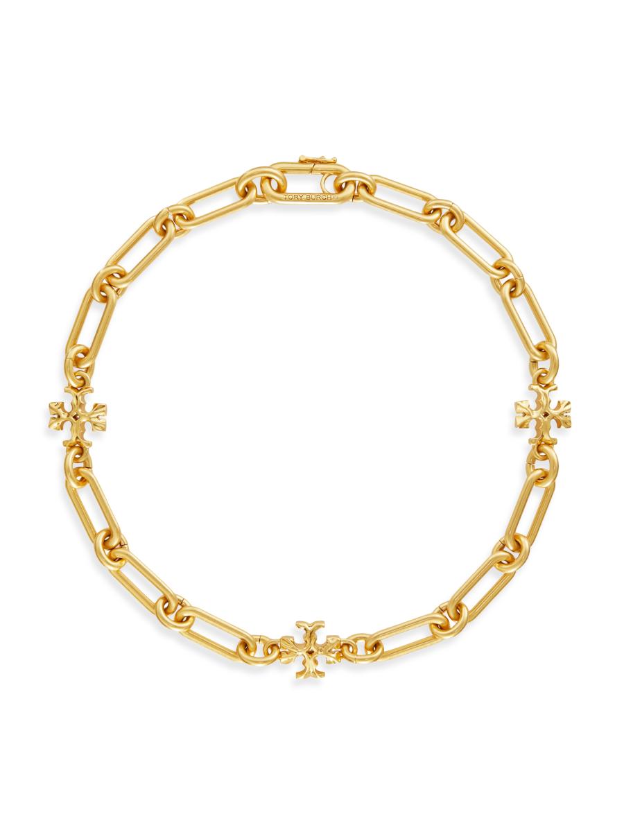 Tory Burch Roxanne Goldplated Cubic Zirconia Short Chain Necklace ...