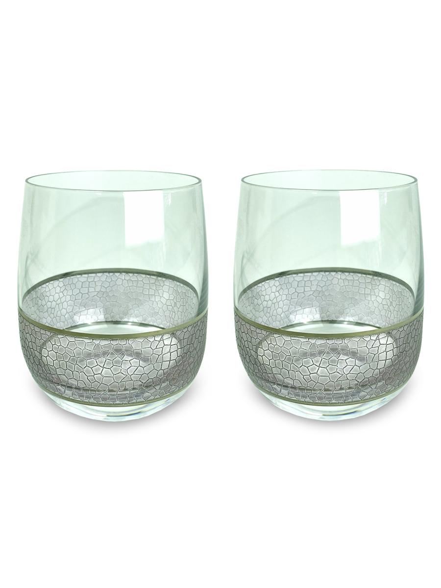 Michael Wainwright Panthera Platinum 2-Piece Double Old Fashioned Glass ...