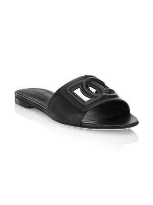 Dolce&Gabbana DG Interlocked Leather Sandals | Saks Fifth Avenue