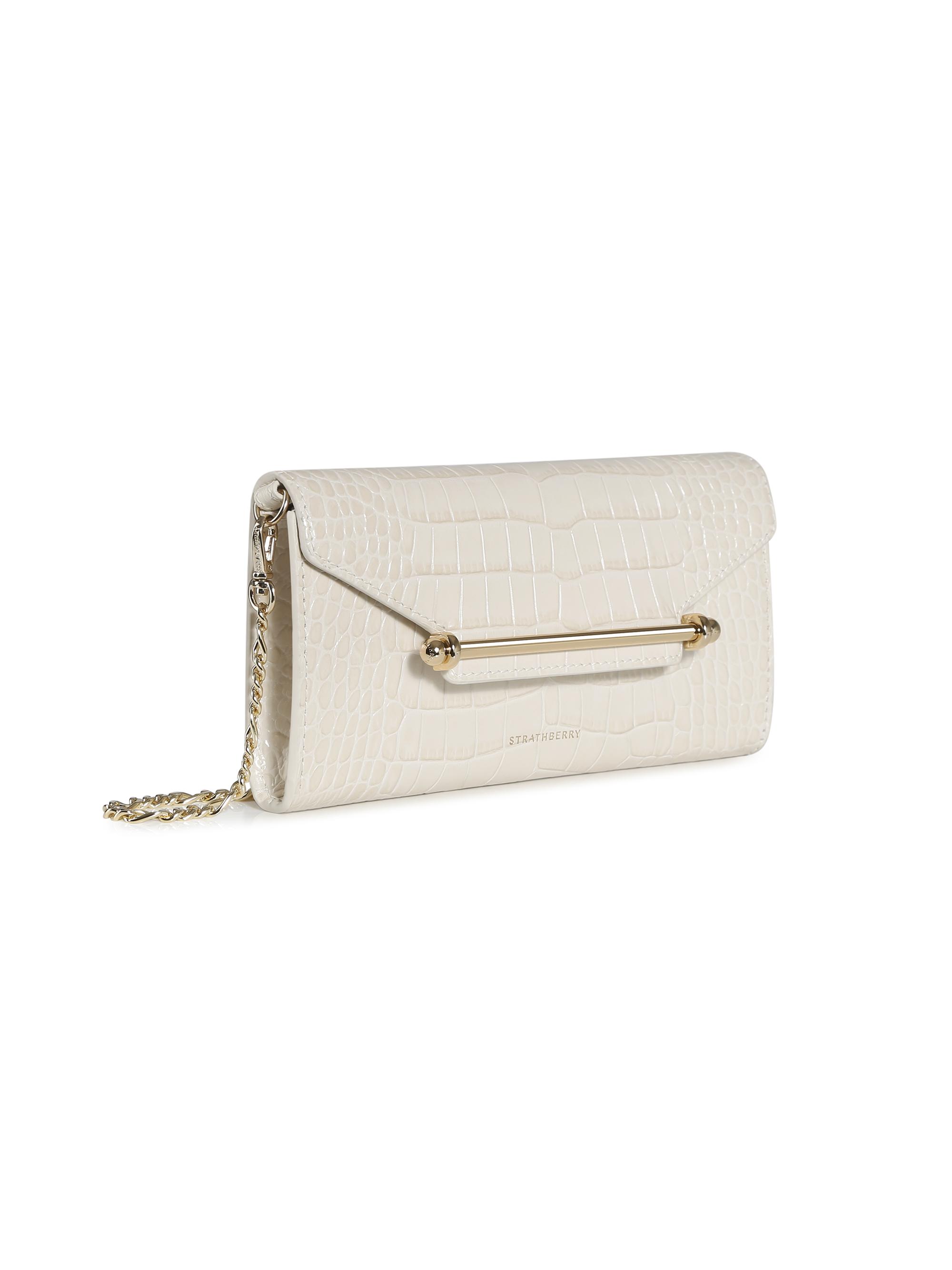 Strathberry Multrees Croc-Embossed Leather Wallet-On-Chain | Saks Fifth ...