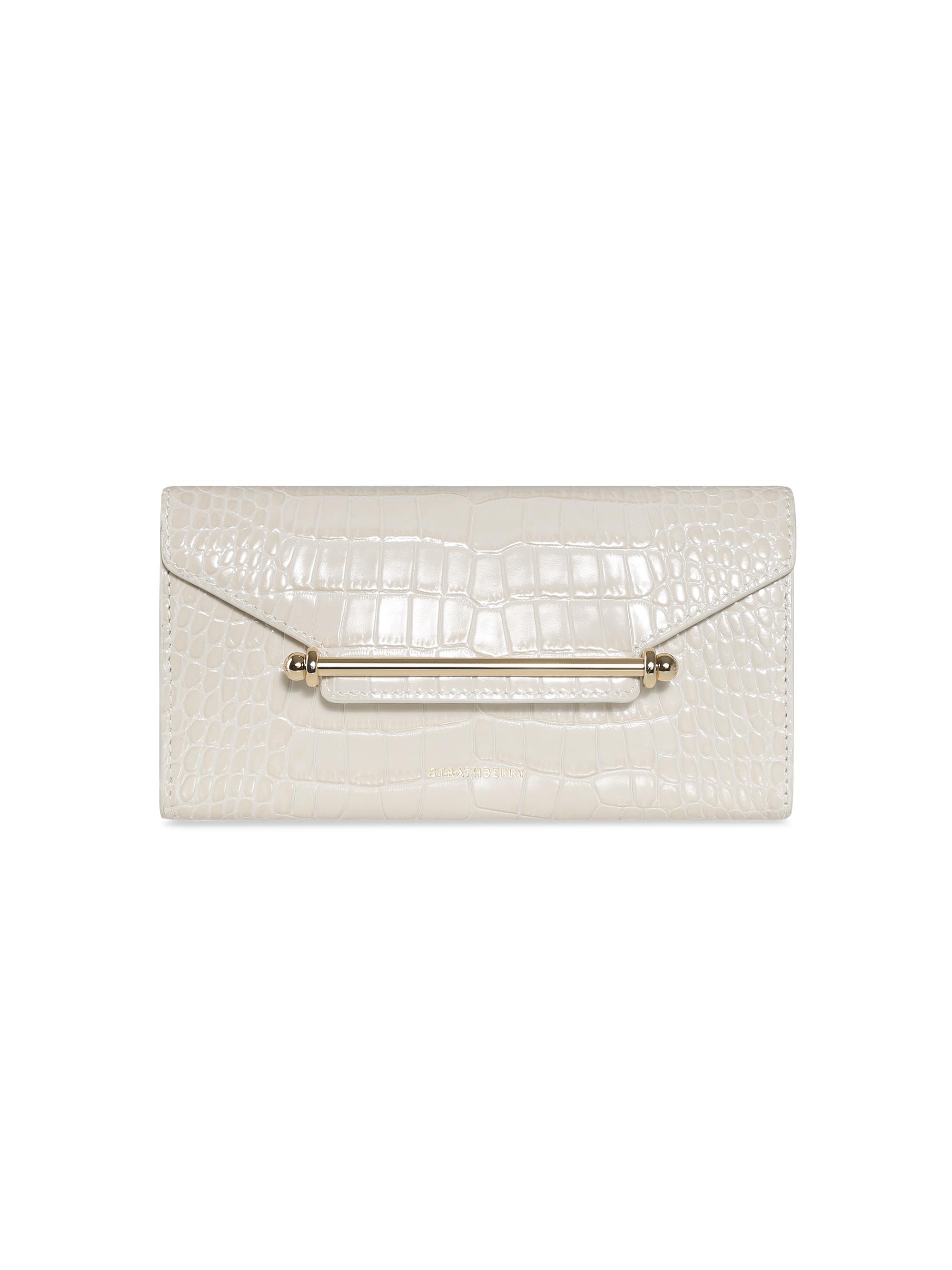 Strathberry Multrees Croc-Embossed Leather Wallet-On-Chain | Saks Fifth ...