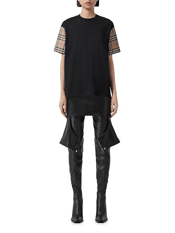 Shop Burberry Carrick Check Sleeve T-Shirt | Saks Fifth Avenue Shop Burberry Carrick Check Sleeve T-Shirt | Saks Fifth Avenue