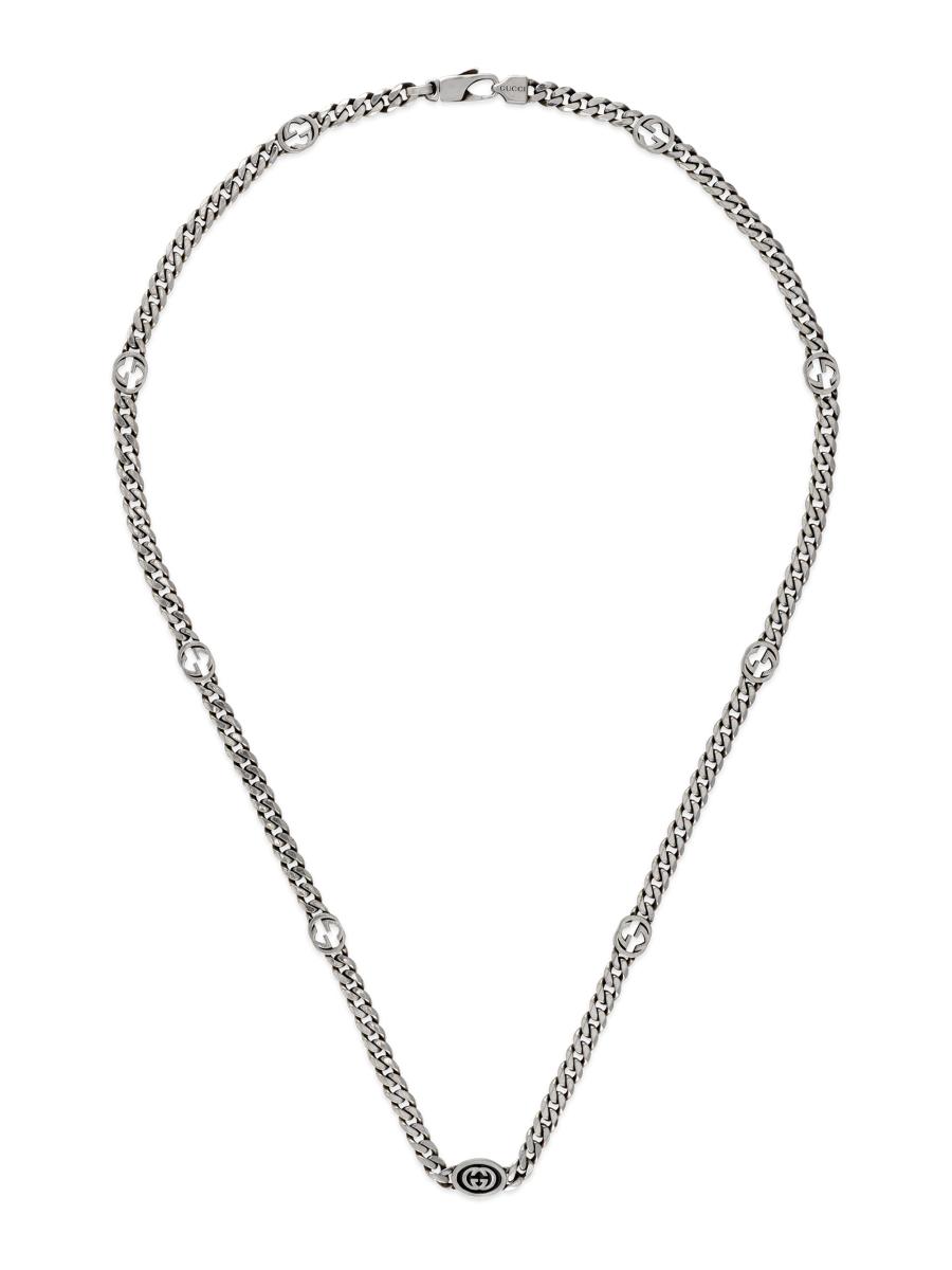 Gucci Interlocking G Sterling Silver Gourmette Necklace | Saks Fifth Avenue