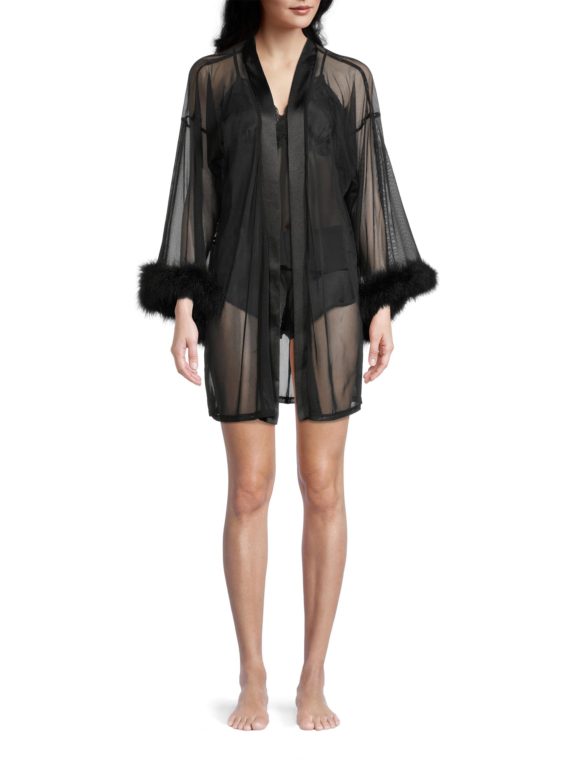 In Bloom Wrapper Boa Short Robe | Saks Fifth Avenue