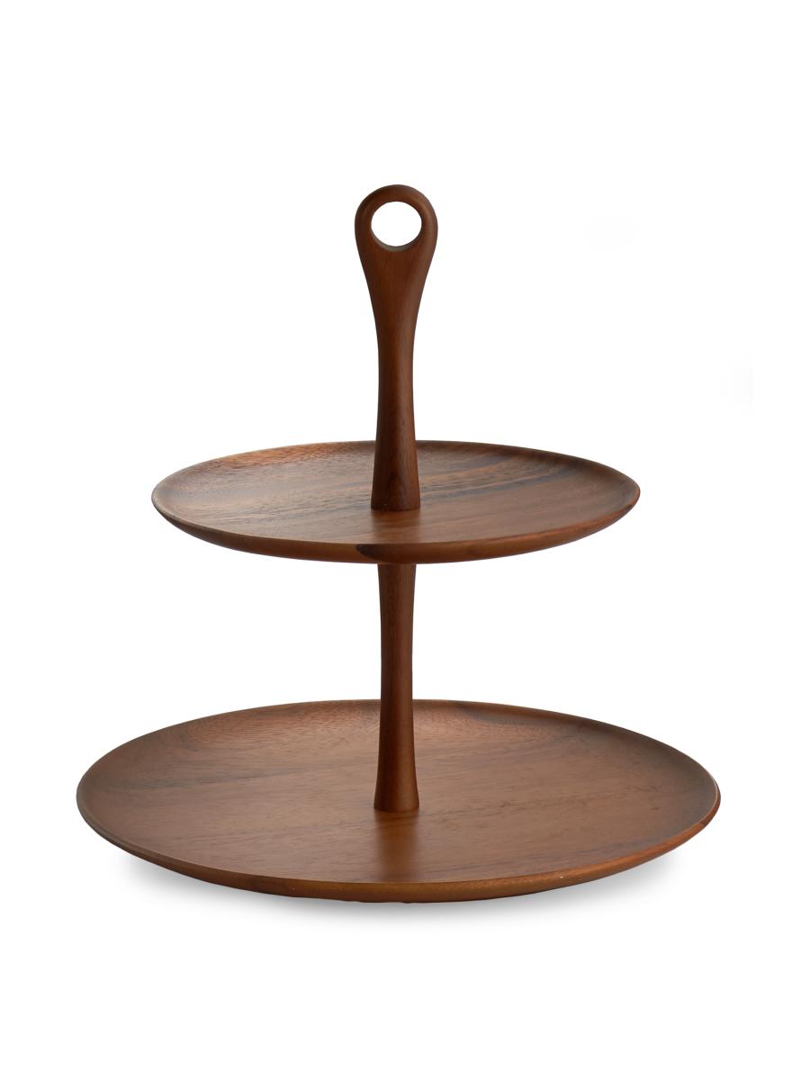 Nambé Skye Wood Tiered Dessert Stand | Saks Fifth Avenue