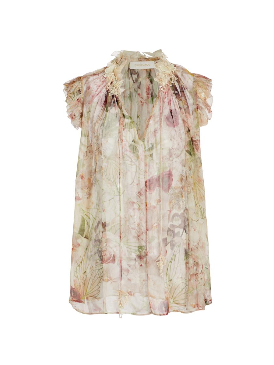 Zimmermann Dancer Silk Floral Flutter Tank | Saks Fifth Avenue