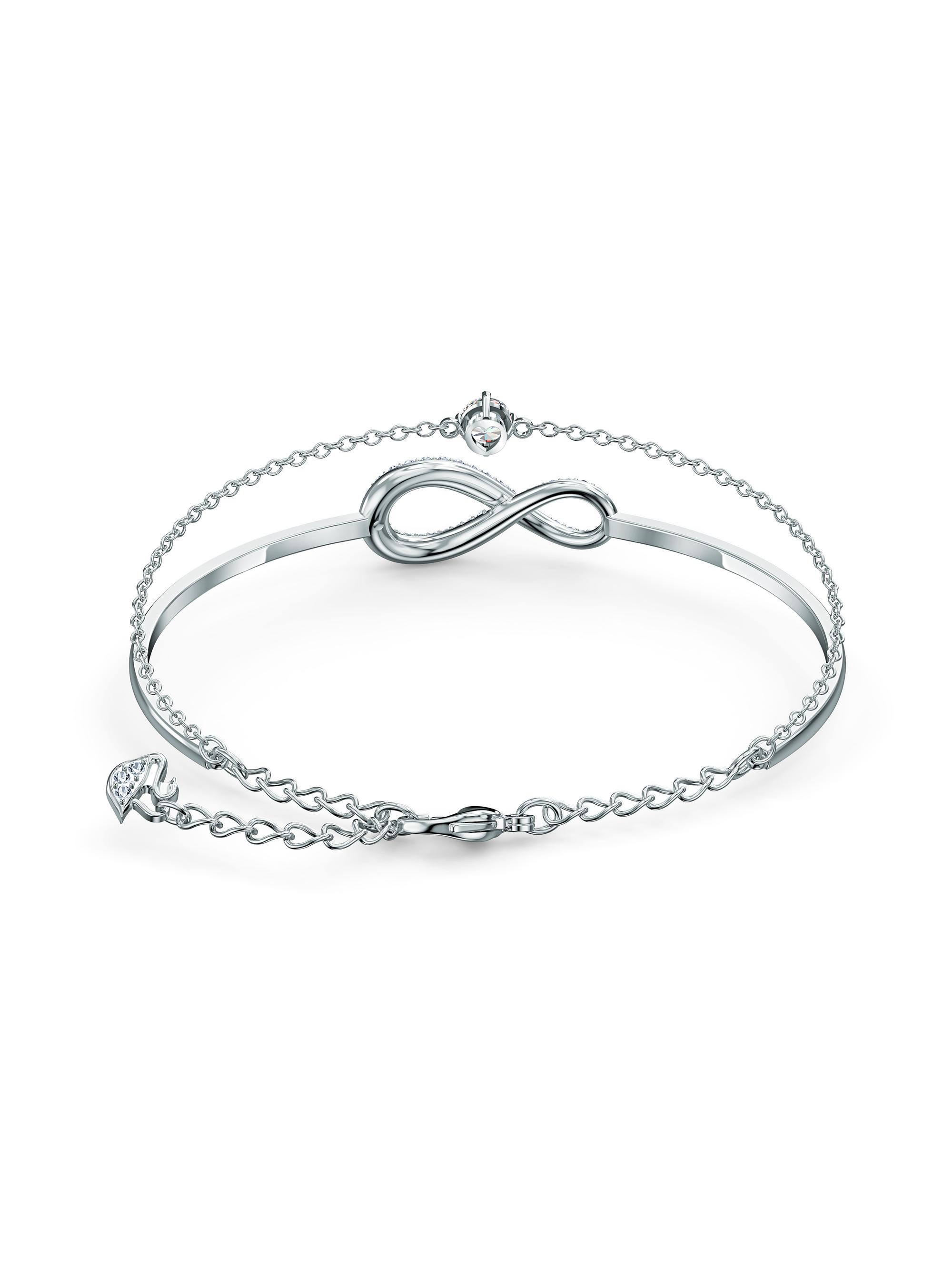 Swarovski Infinity Rhodium-Plated Crystal Infinity Bangle | Saks Fifth ...