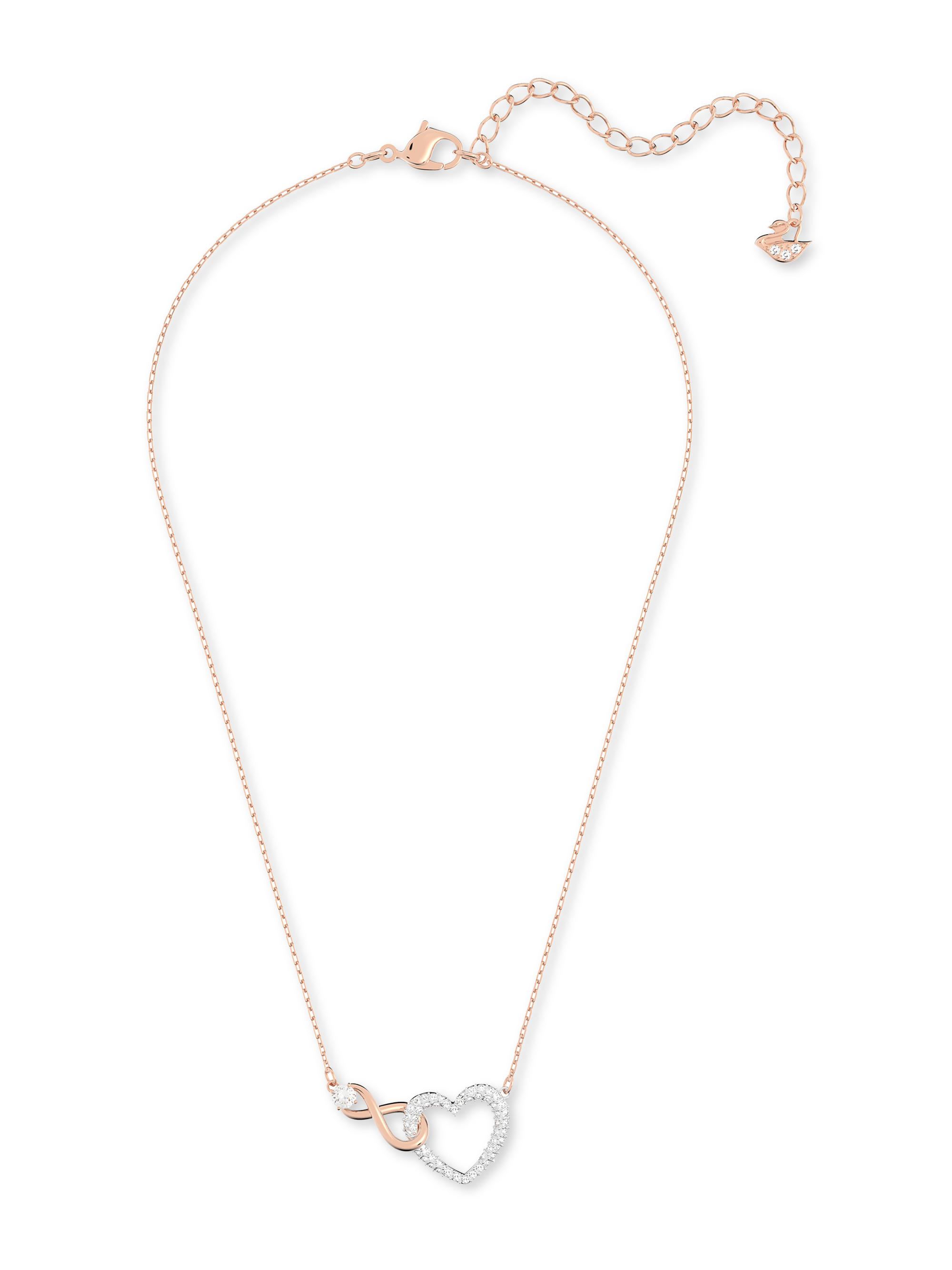 Swarovski Hyperbola Rose Goldplated Crystal Infinity & Heart Necklace ...